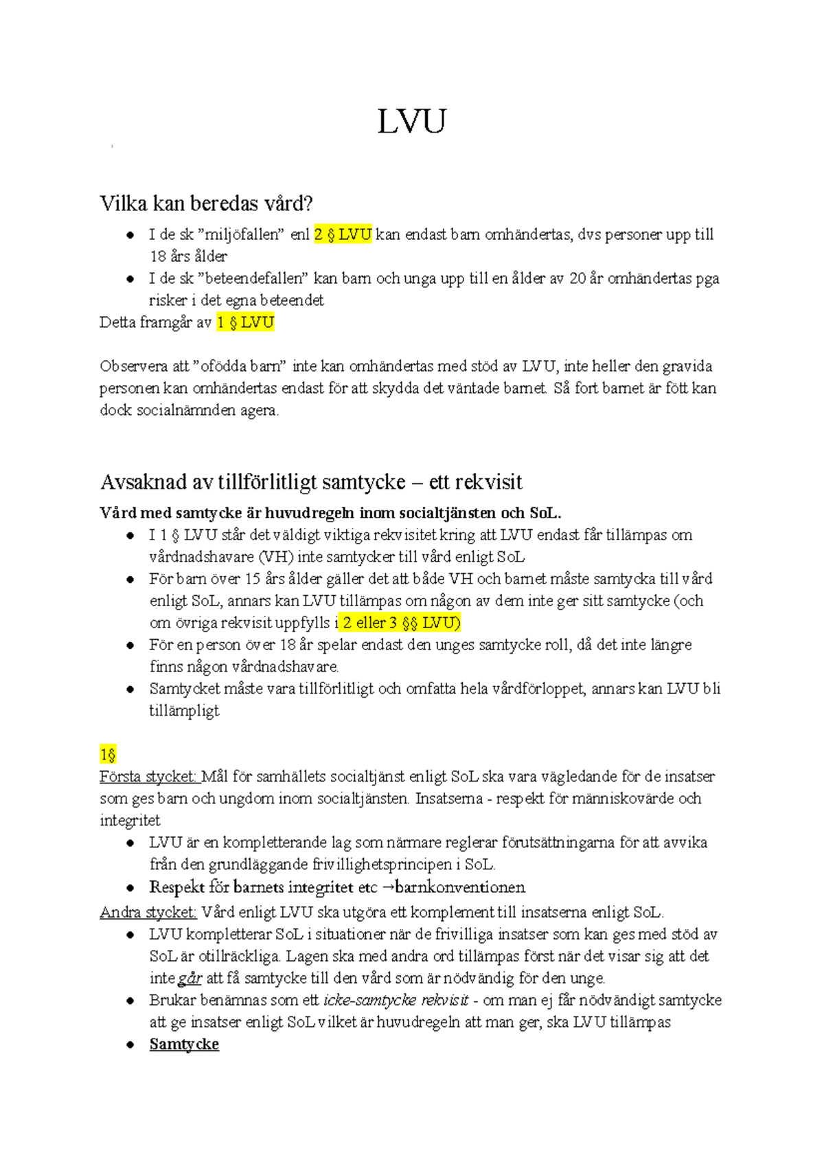 Titel: LVU - Tolkning och tillämpning av lagens paragrafer för vård ...