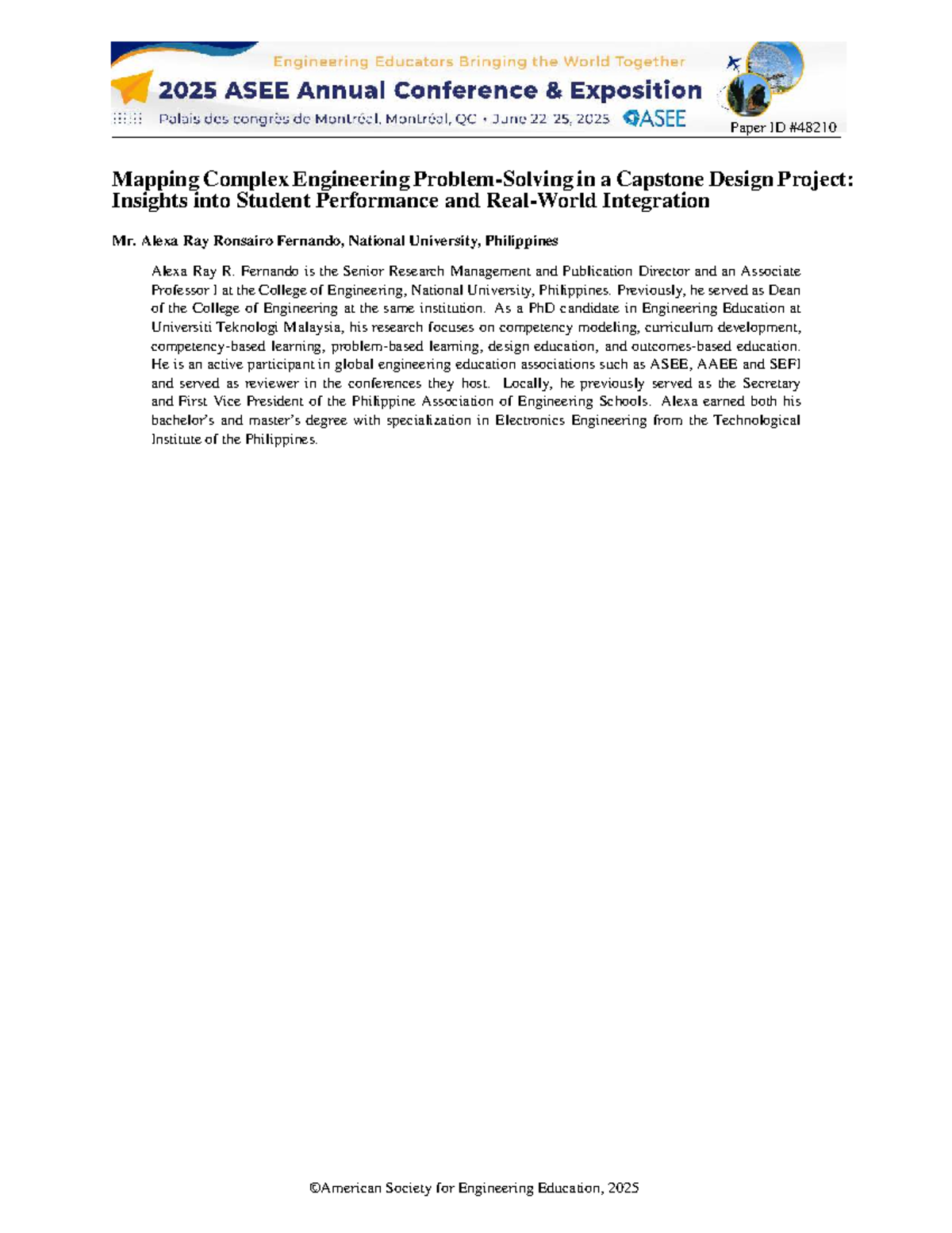 Mapping Complex Engineering Problem Solving in Capstone Design Projects ...