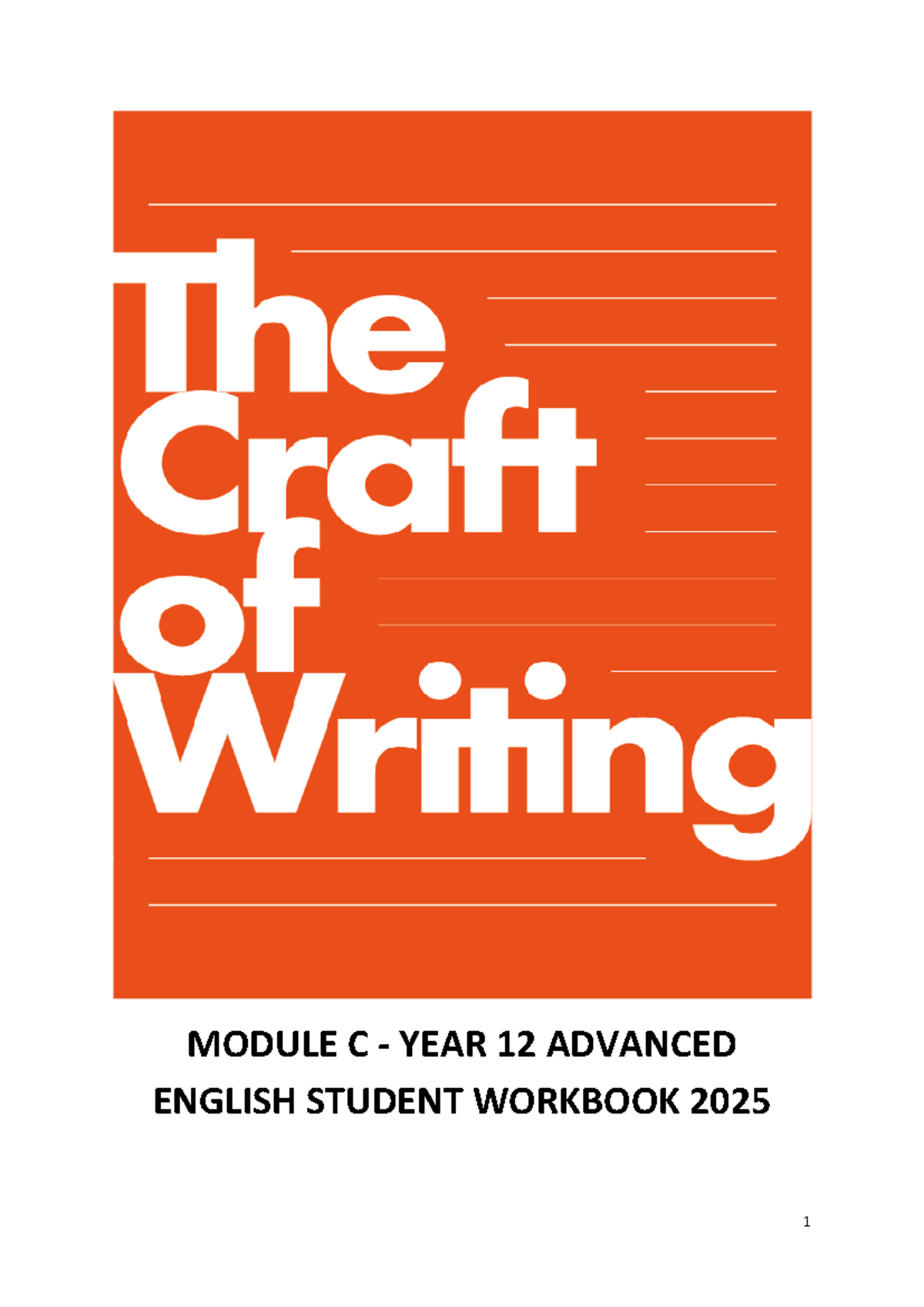 2025 English Adv Module C: Craft of Writing Student Workbook - Studocu