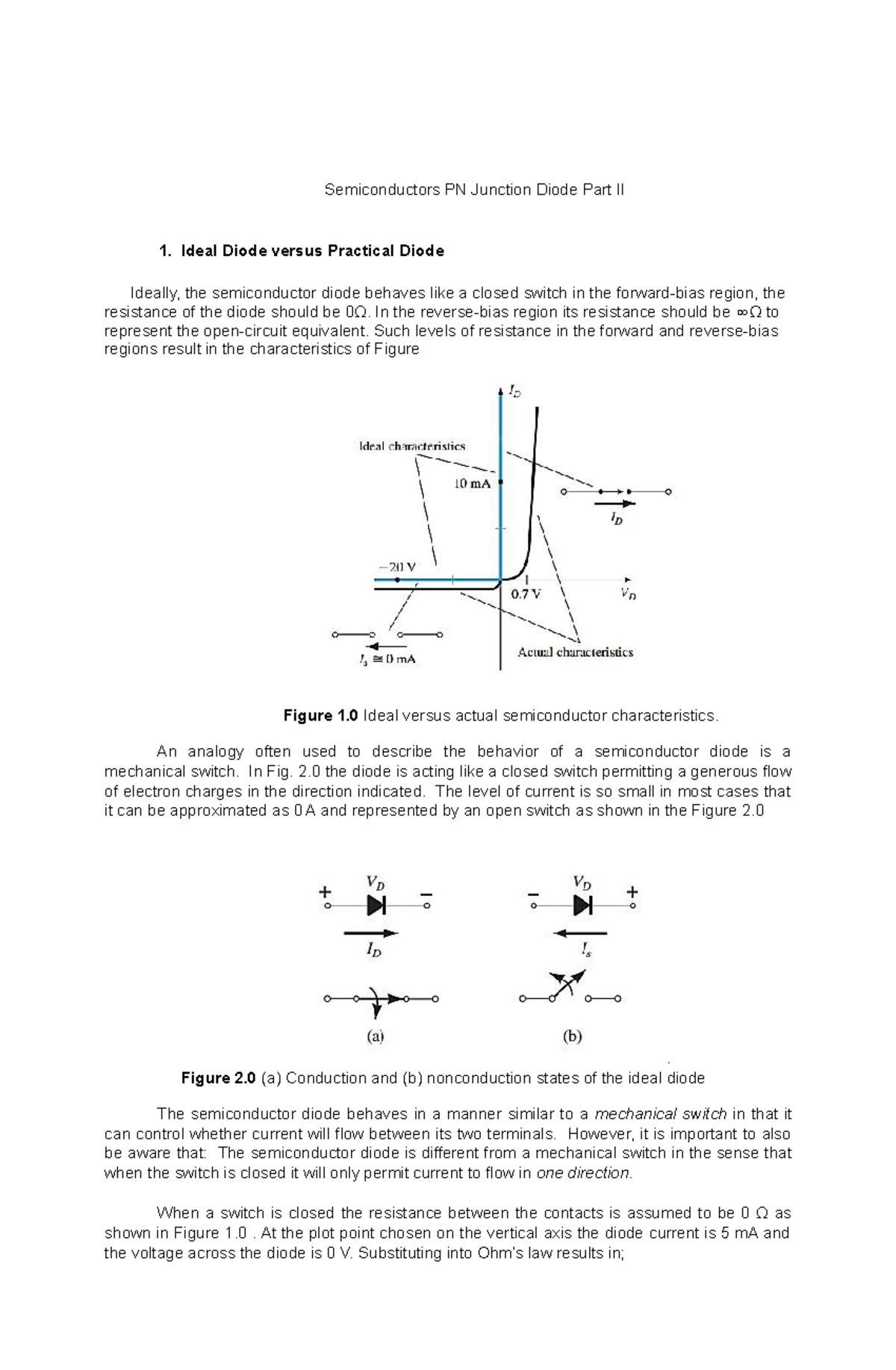 Semiconductors PN Junction Diode Principles - Part II Analysis - Studocu