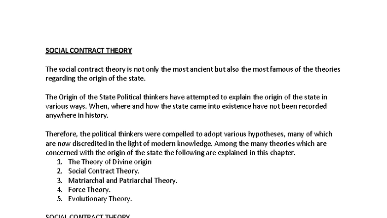 SOCIAL CONTRACT THEORY: Origins, Key Thinkers, and Modern Relevance ...