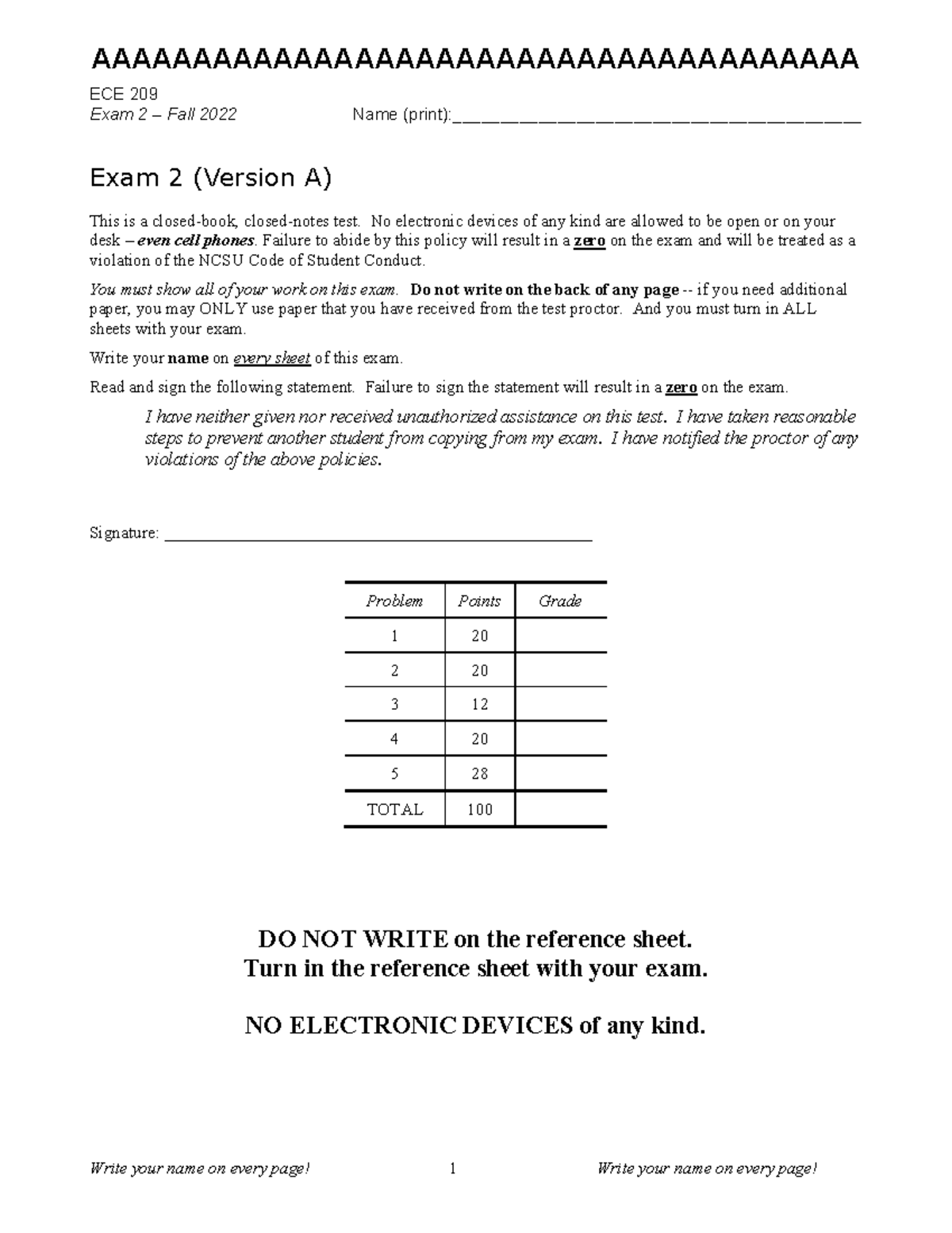 ECE 209 Exam 2 – Fall 2022 (Version A) Solutions & Code Analysis - Studocu