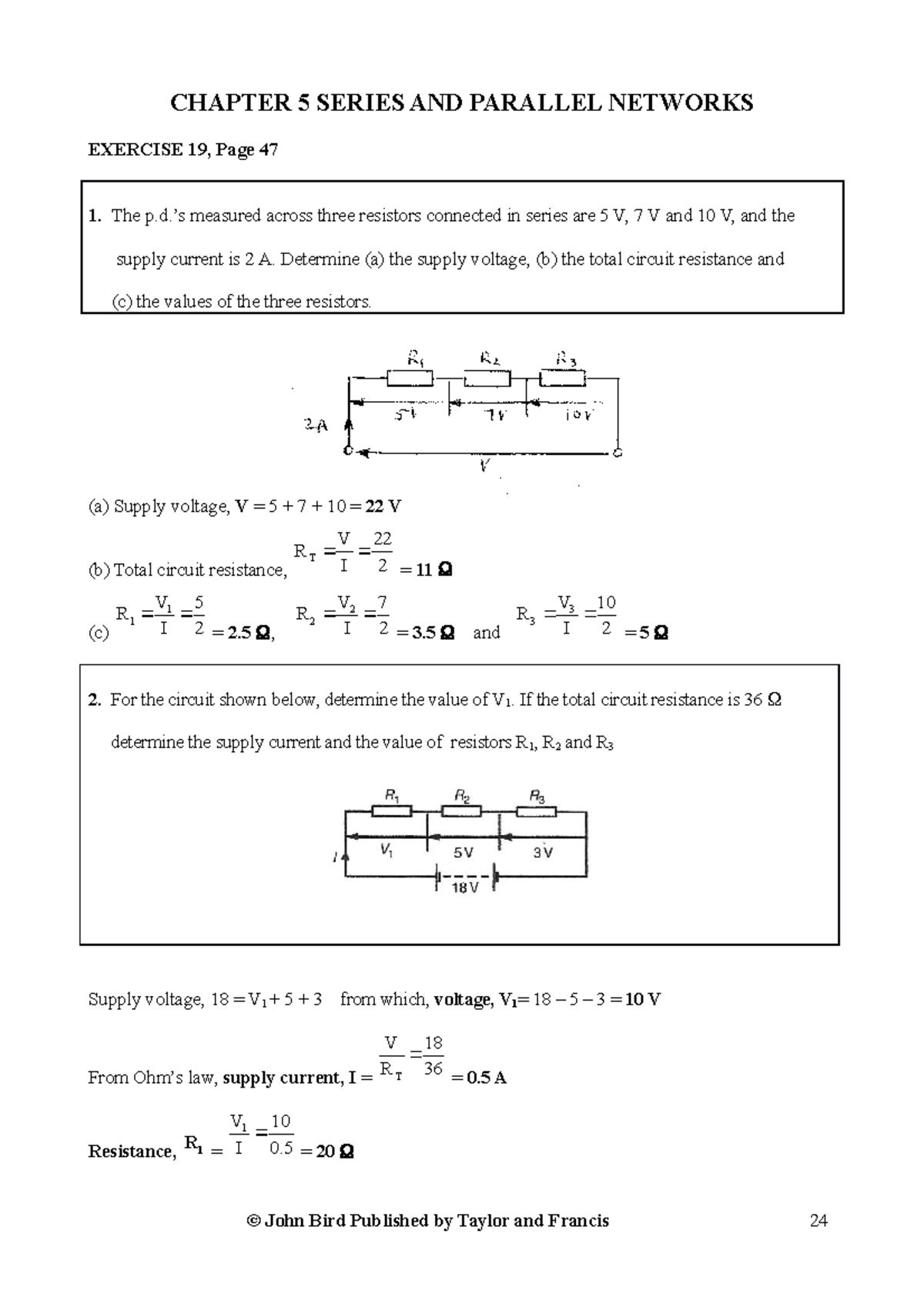 Chapter 5: Series and Parallel Networks - Key Concepts and Exercises ...