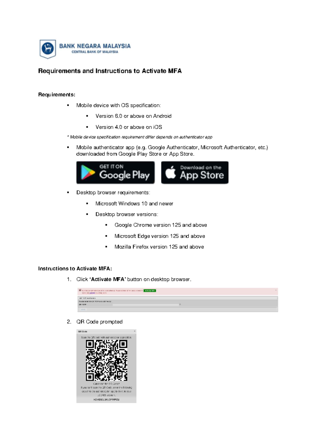 MFA Activation Requirements and Instructions for Doc e Ccris ENG - Studocu