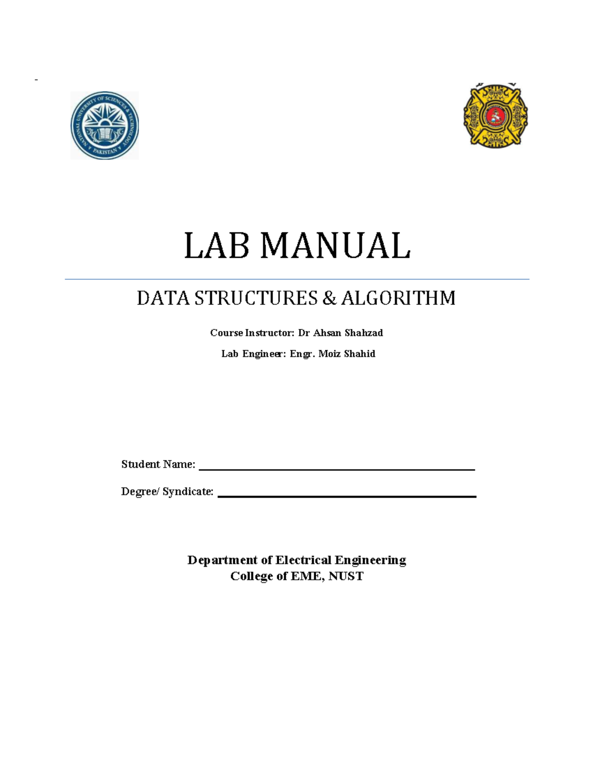 Lab Manual 07: Queue Implementation in Data Structures (EE) - Studocu