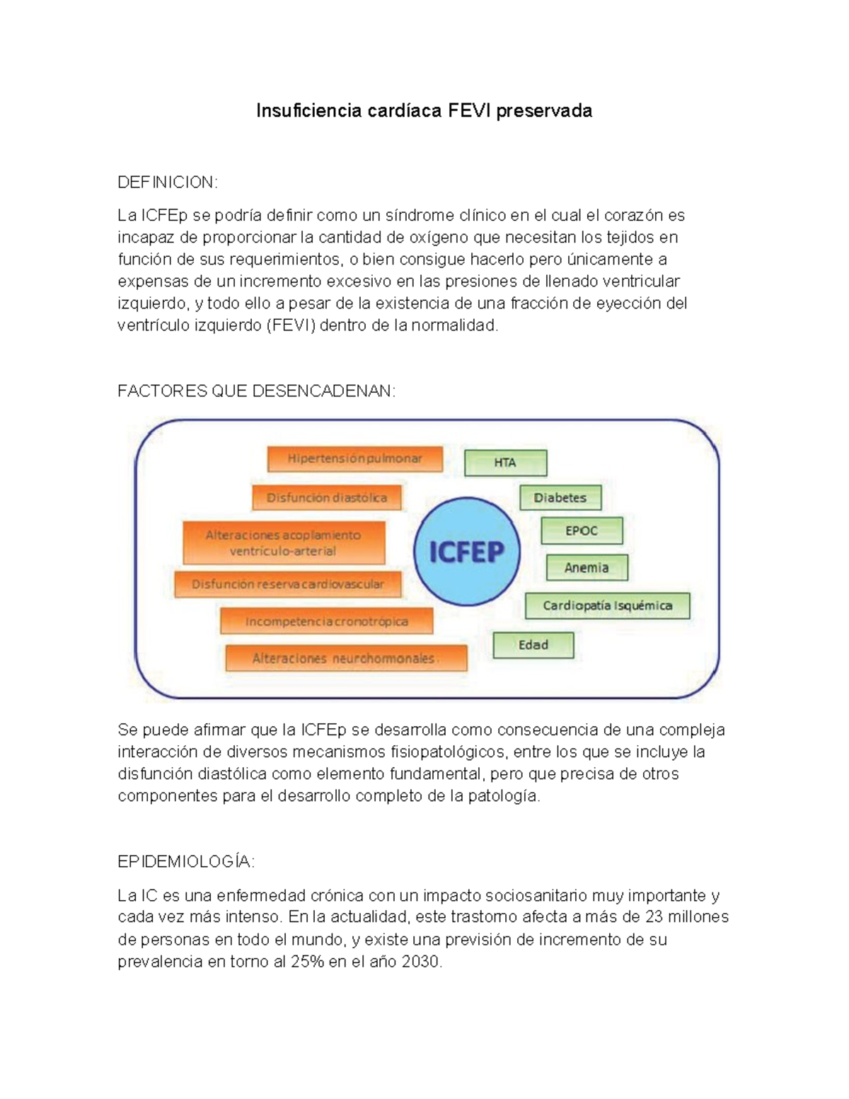 Insuficiencia Cardíaca con FEVI Preservada: Definición y Epidemiología ...