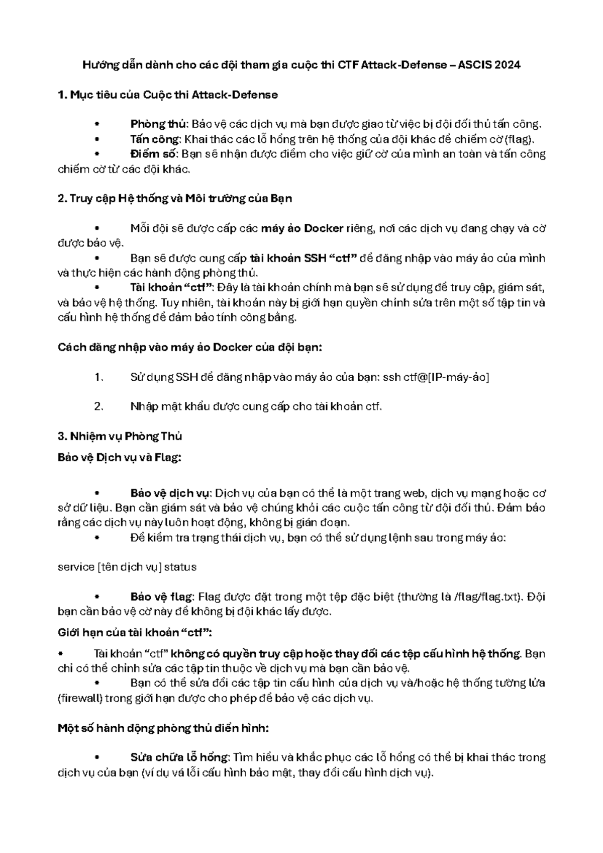 Hướng Dẫn Thi CTF Attack-Defense – ASCIS 2024 Cho Đội Thiệu Chắc - Studocu