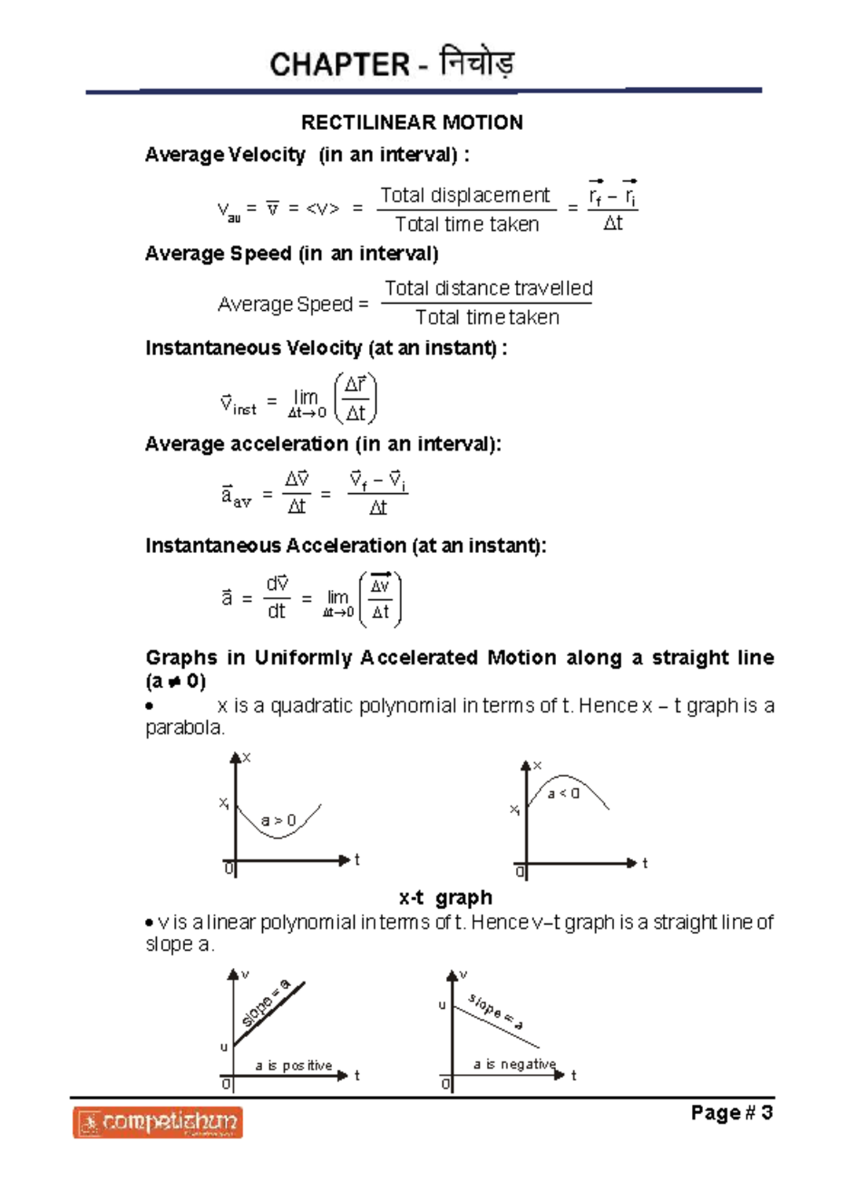 Kinematics (PHYS101) - Average & Instantaneous Velocity Cheatsheet ...