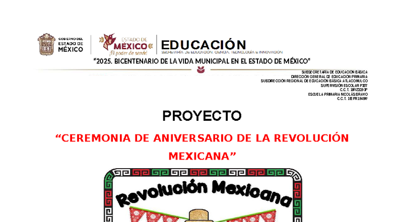 Proyecto de Ceremonia del Bicentenario de la Revolución - P287 - Studocu