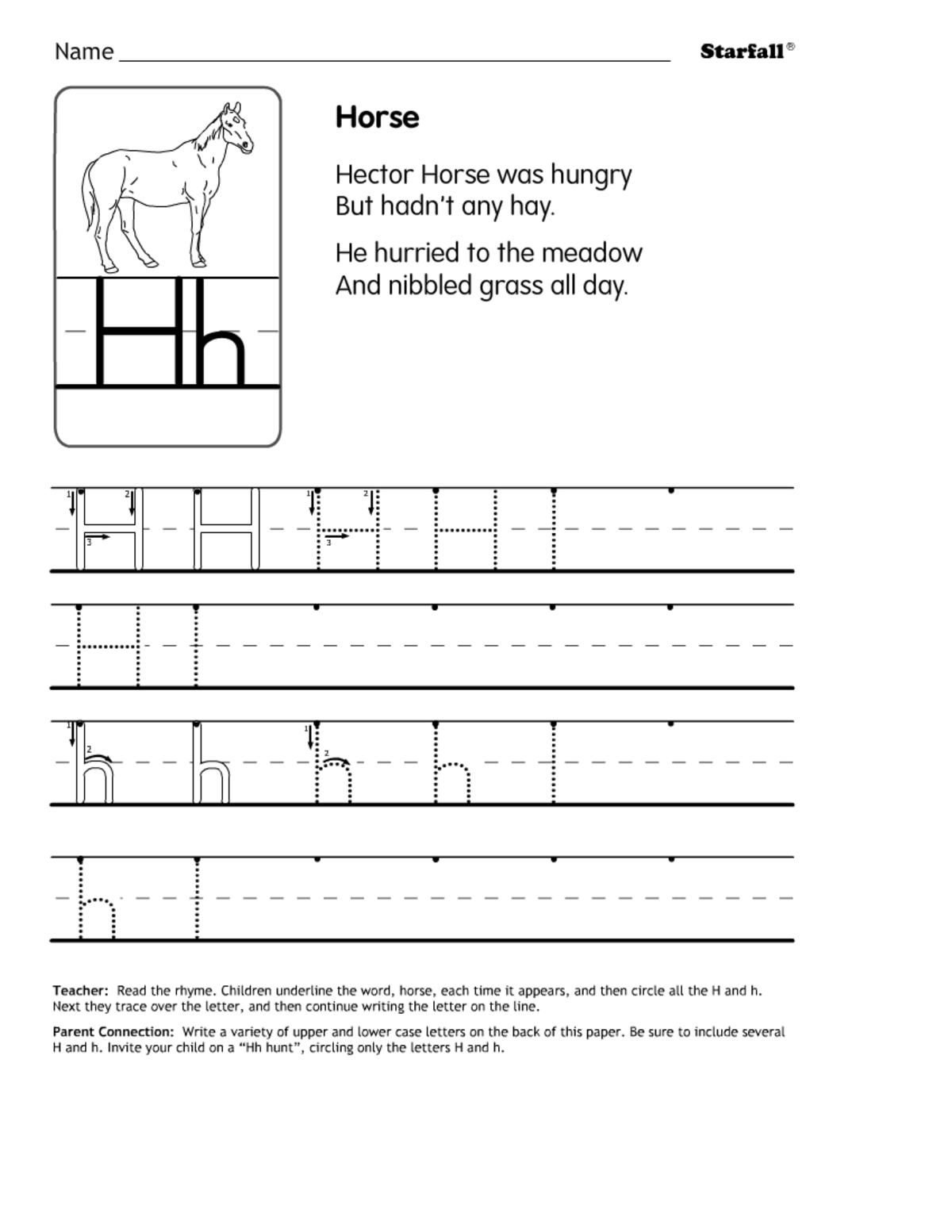 ABC Rhymes: Horse Focus Activity for Kids - Studocu
