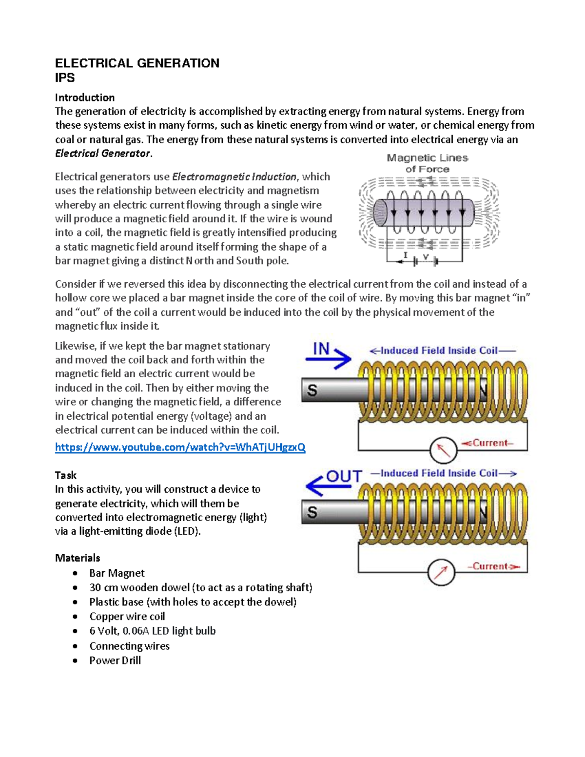 Electrical Generation Activity Overview - IPS Course Guide - Studocu