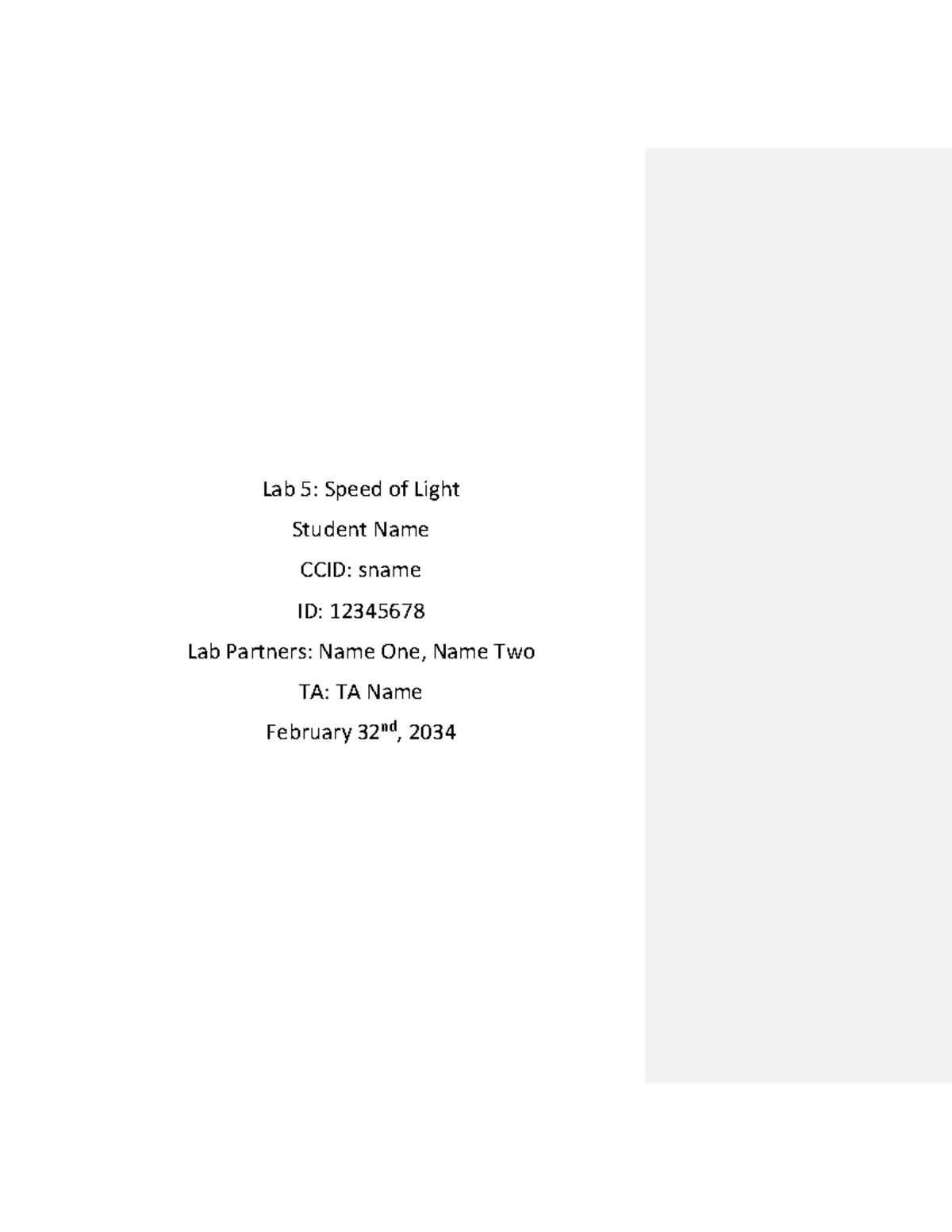 Lab 5: Measuring the Speed of Light in a Rotating Mirror Setup - Studocu