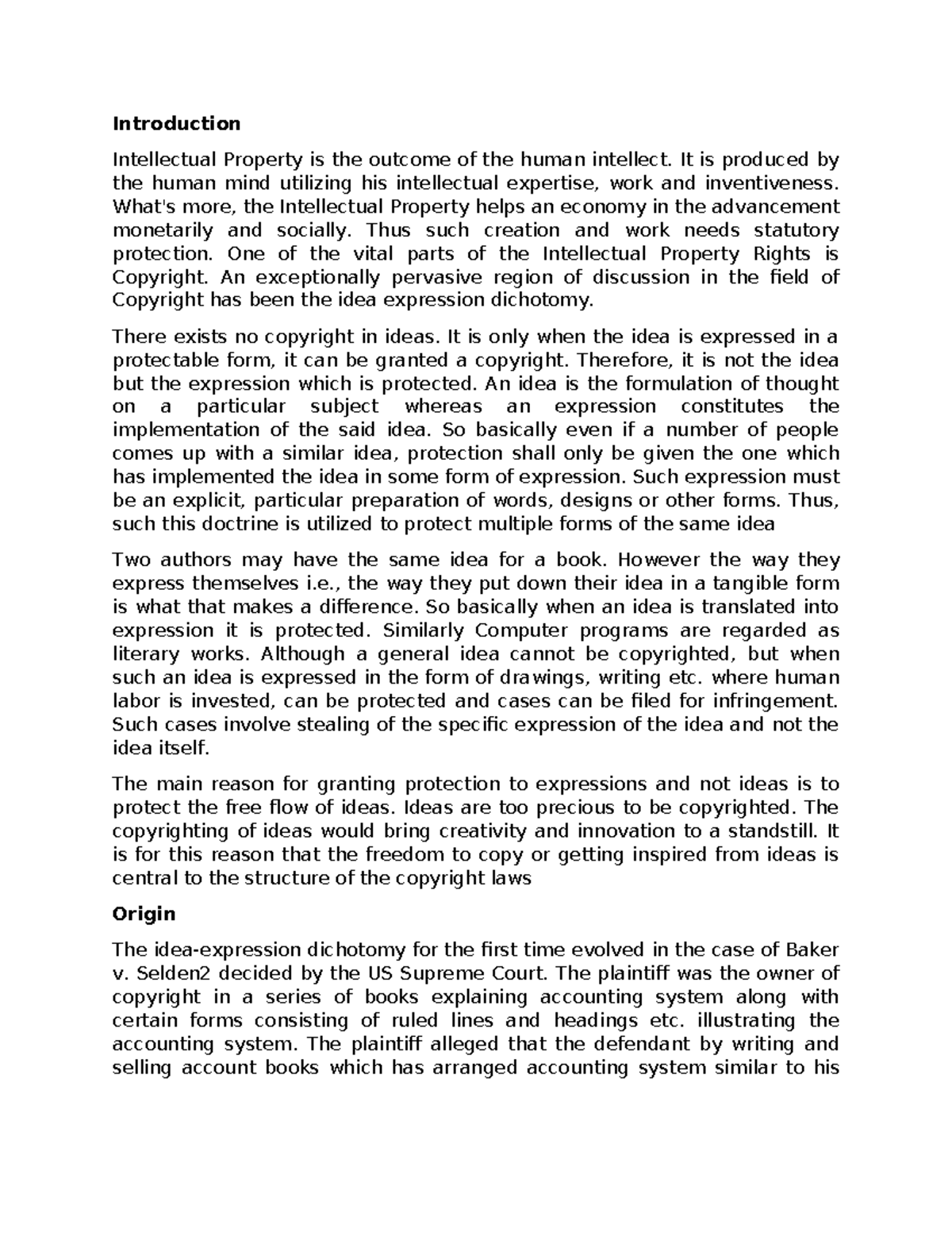 Intellectual Property Law: Understanding Idea-Expression Dichotomy ...
