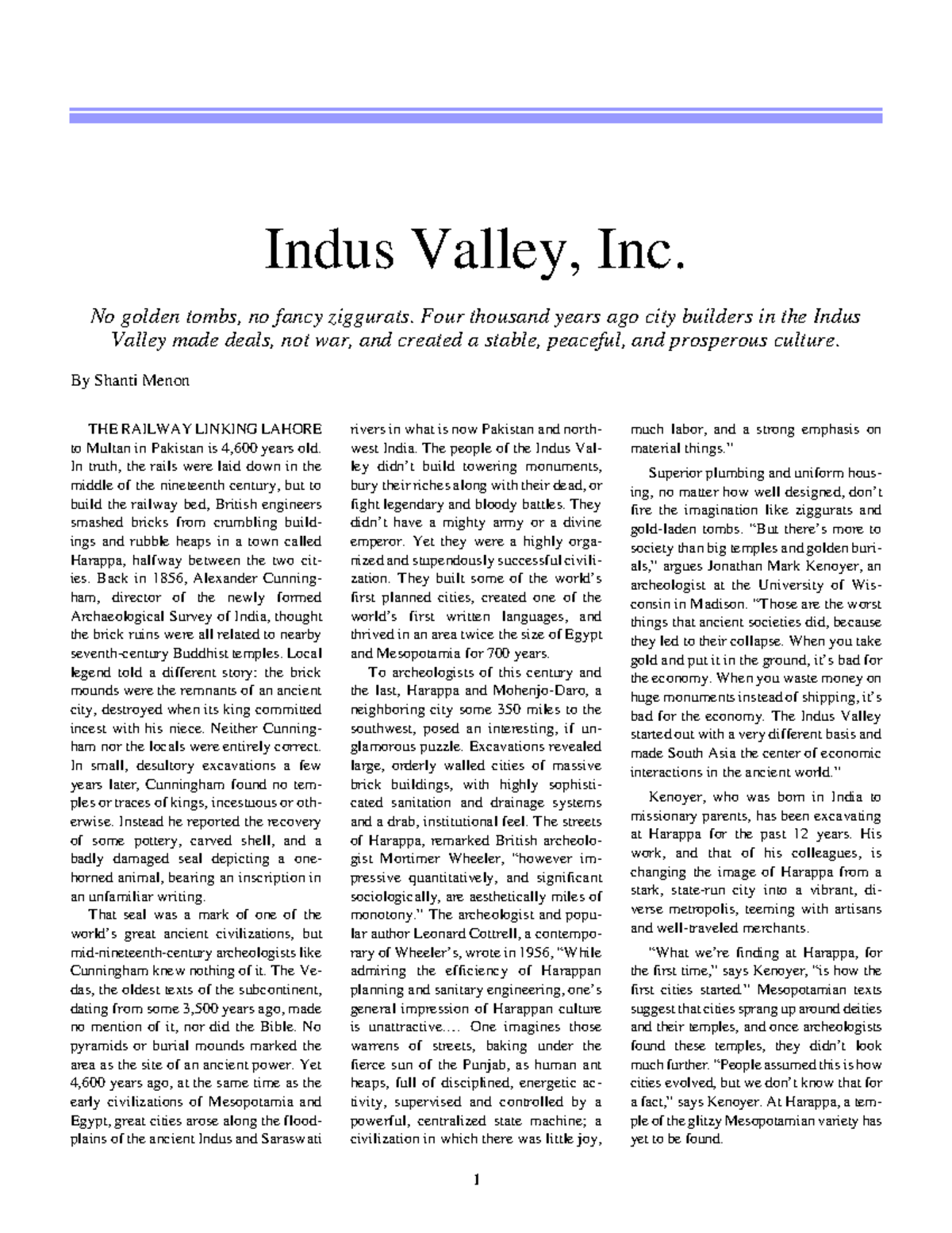 Indus Valley Civilization: Trade, Urbanization & Culture Insights - Studocu