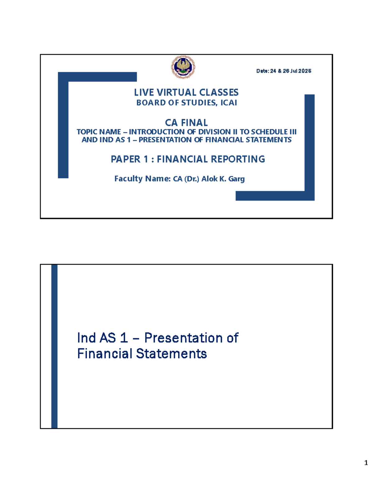 Ind AS 1: Presentation of Financial Statements - CA Final Lecture Notes ...