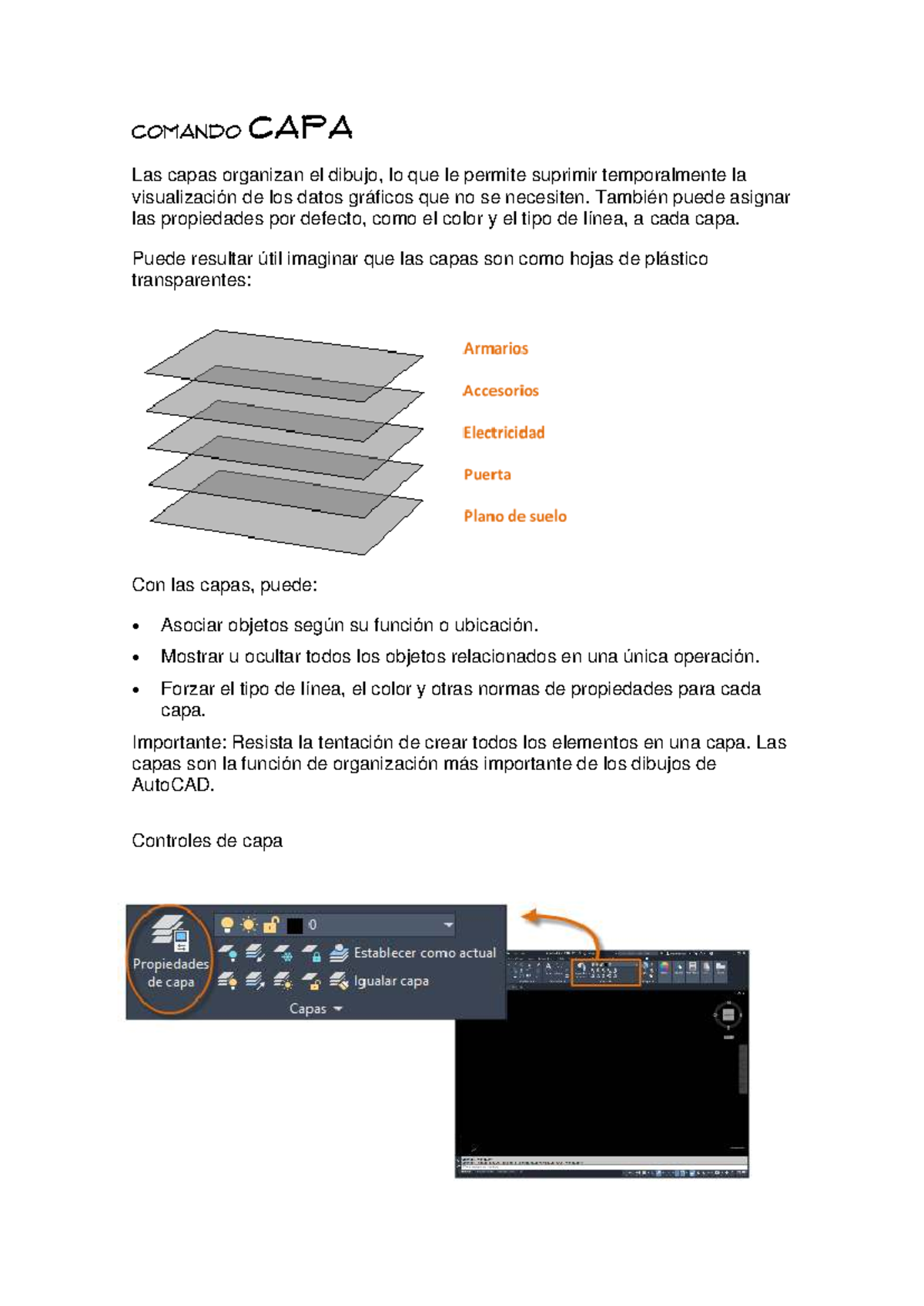 9.1 CAD1: Uso y Control de Capas en AutoCAD - Studocu