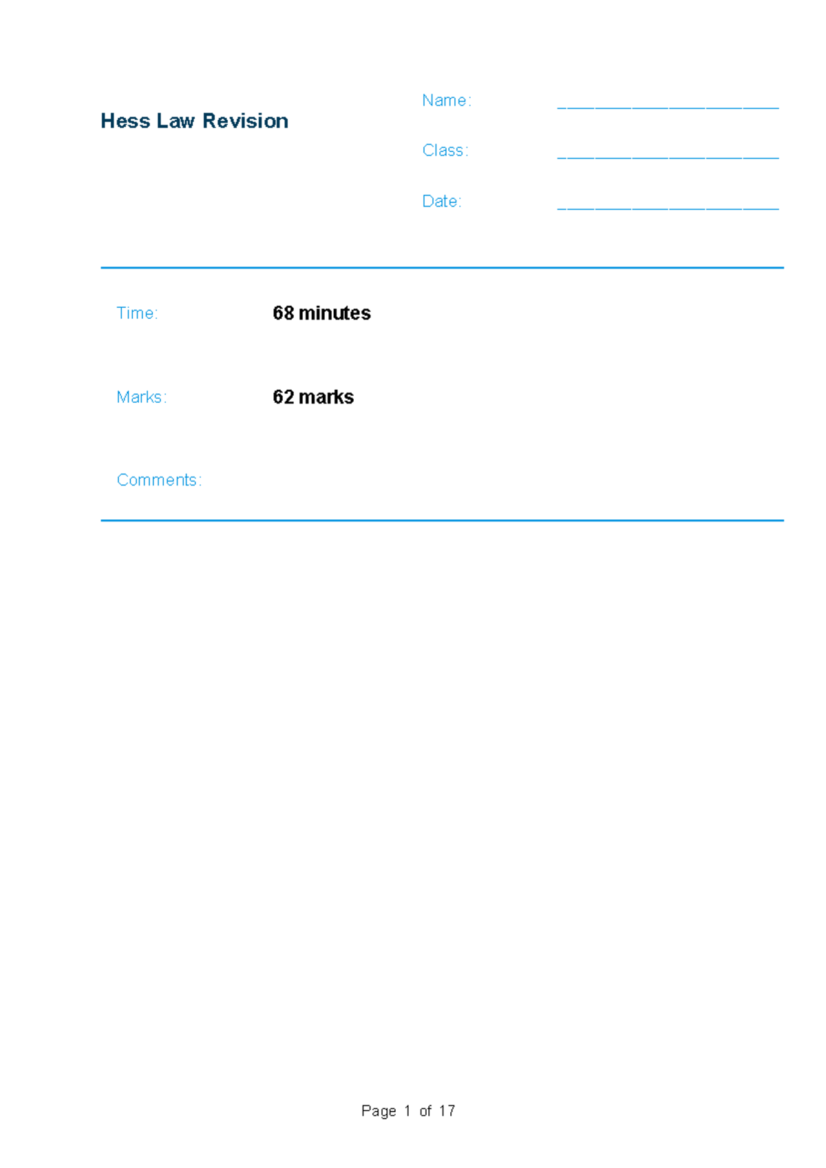 Hess Law Revision Notes for Chemistry 25 - Studocu