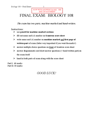 BIOL 108 Lab exams – Review Guide W2024 - BIOL 108 Lab exams – Review ...