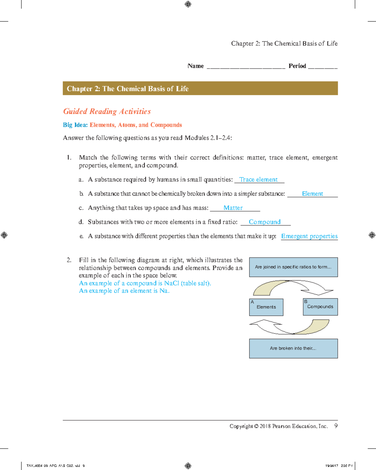 Chapter 2, 3 Review Answers: The Chemical Basis of Life Insights - Studocu