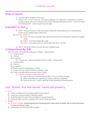 Property LAW Outline (Chapters 1-5) - PROPERTY LAW OUTLINE BRIEF ...
