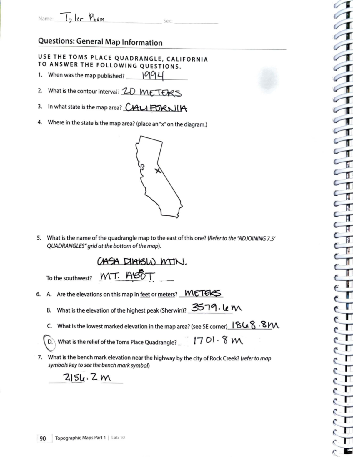 GEOL 1403 Lab 10 & 12 - Topographic Maps and UTM Coordinates - Studocu