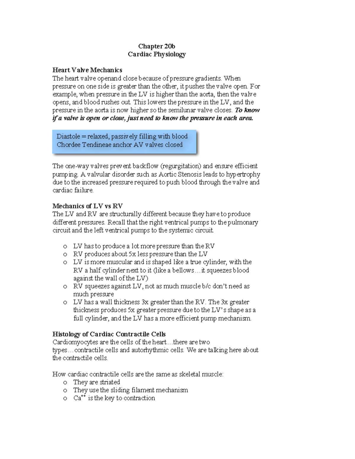 Chapter 20b Cardiac Physiology: Heart Valve Mechanics & Function - Studocu