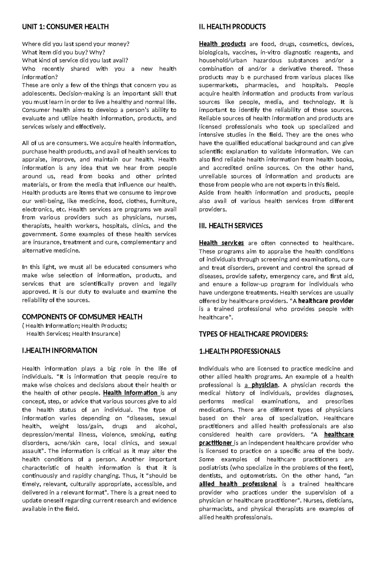 Health-Q1: Consumer Health II - Understanding Health Products and ...
