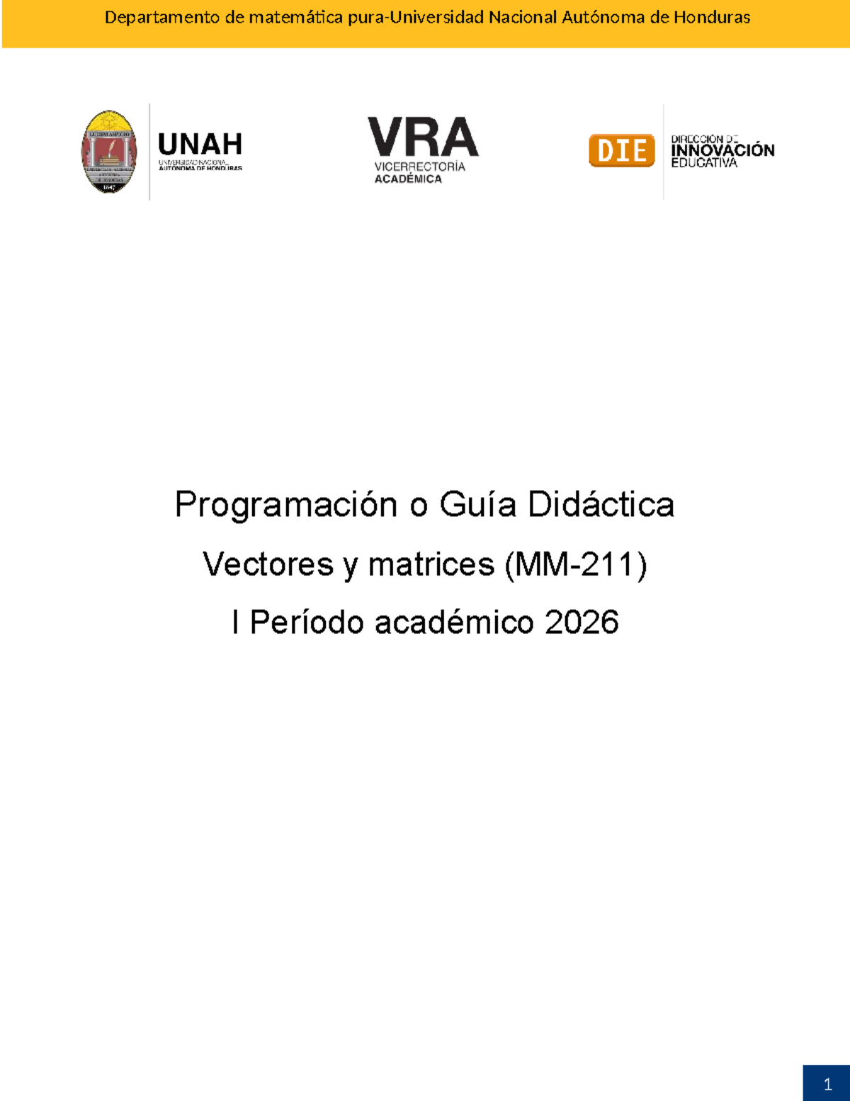 MM-211 Guía Didáctica: Vectores y Matrices I - PAC 2026 - Studocu