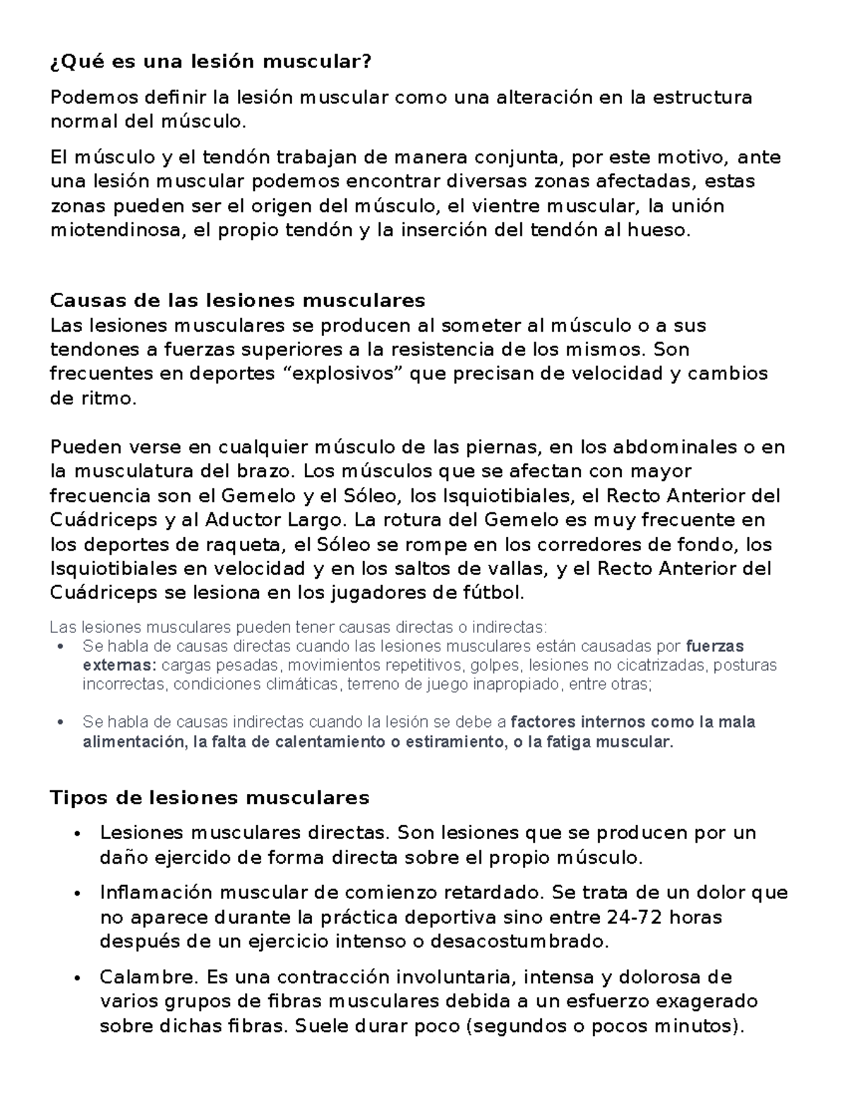 Lesion muscular - ¿Qué es una lesión muscular? Podemos definir la ...