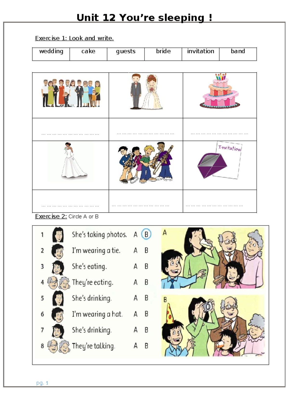 Unit 12: Family and Friends 1 - Exercises and Activities - Studocu