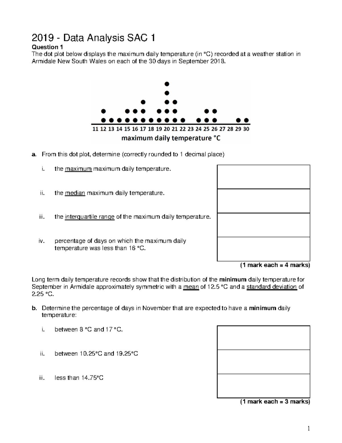 2019 genral maths sac - practice sac - 2019 - Data Analysis SAC 1 ...