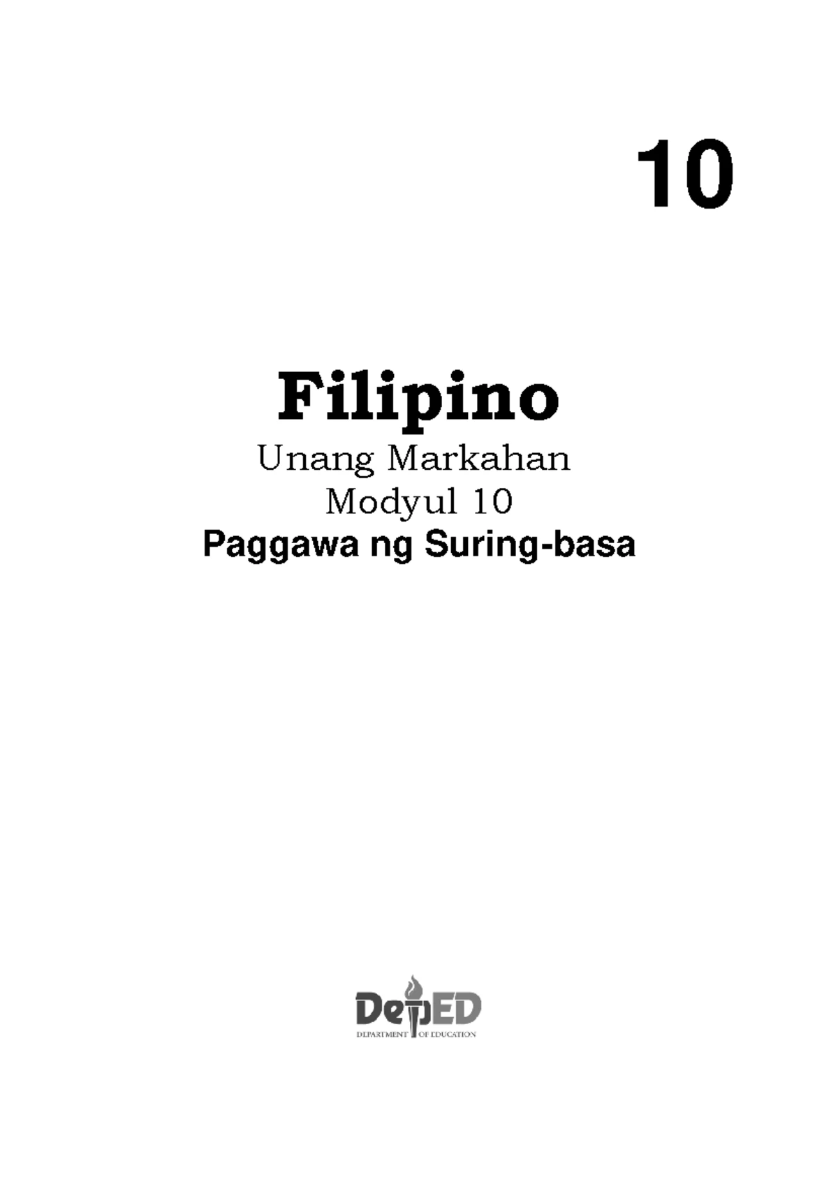 Answer-KEY-1st-grading-exam-in-Filipino-10-2021-2022 - Republika ng ...