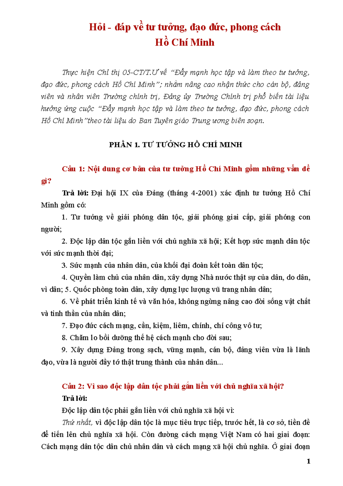 Hoi dap ve tu tuong dao duc phong cach ho chi minh 0 2 - Hỏi - đáp về ...