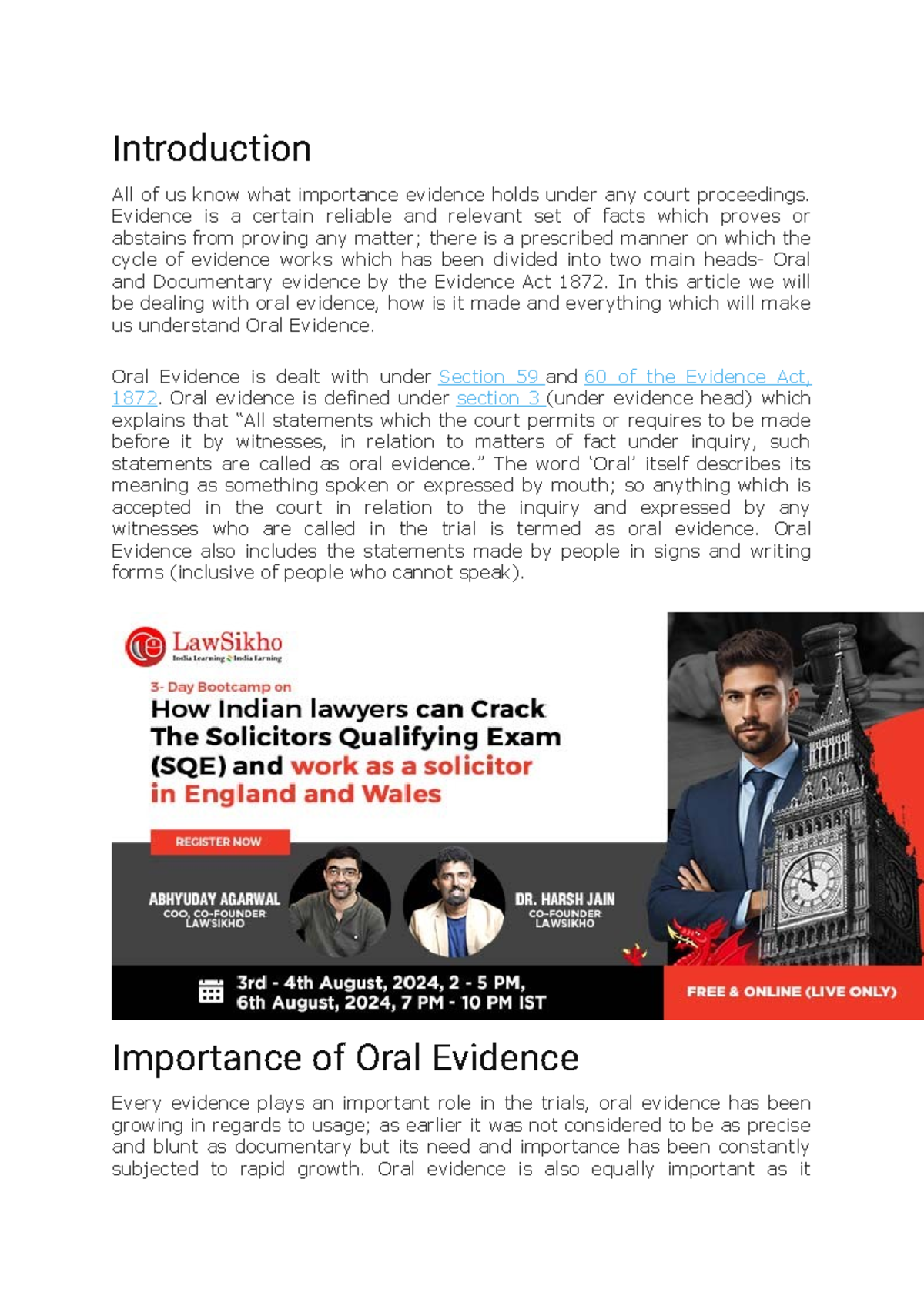 Evidence - Introduction All of us know what importance evidence holds ...