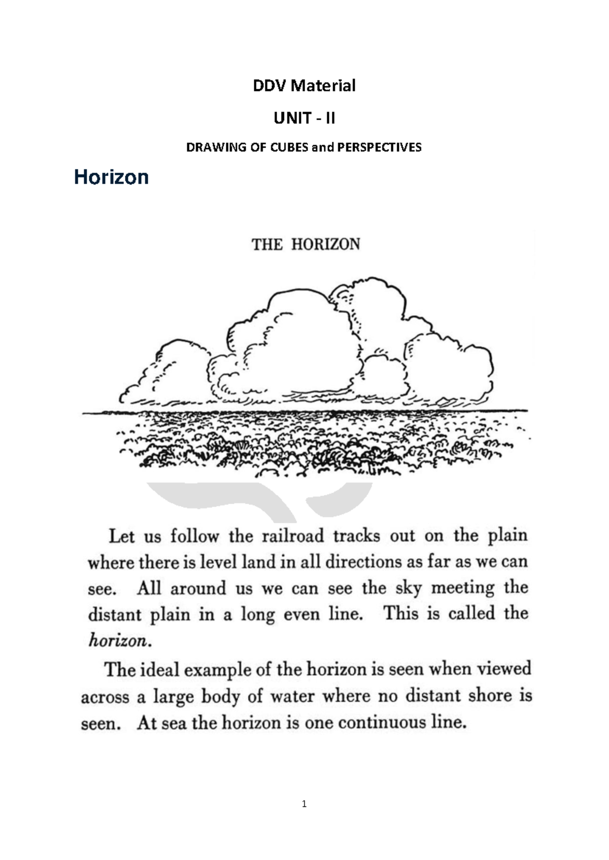 DDV UNIT II Drawing Cubes & Perspectives: Understanding Horizon Lines ...