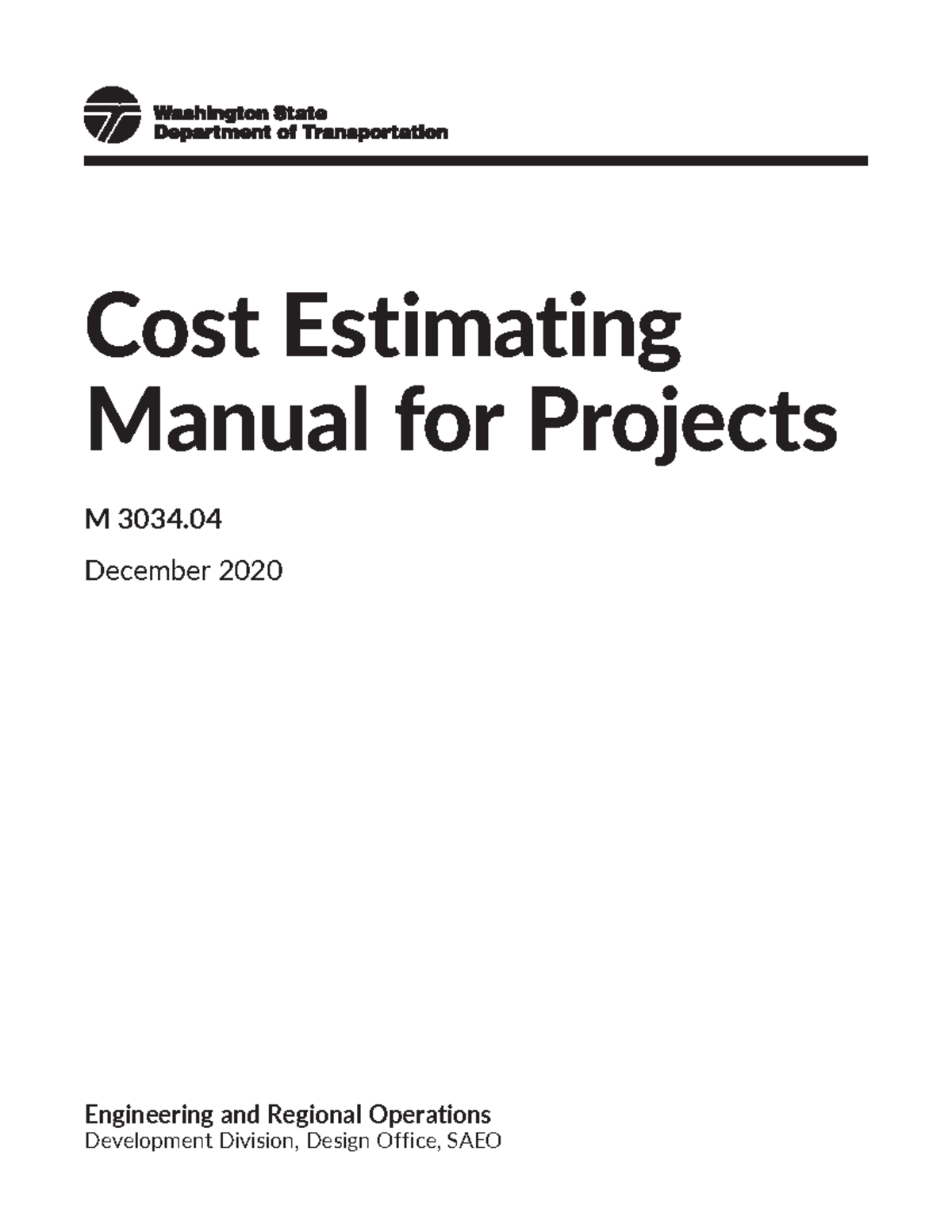 Estimatingguidelines - Cost Estimating Manual for Projects M 3034 ...