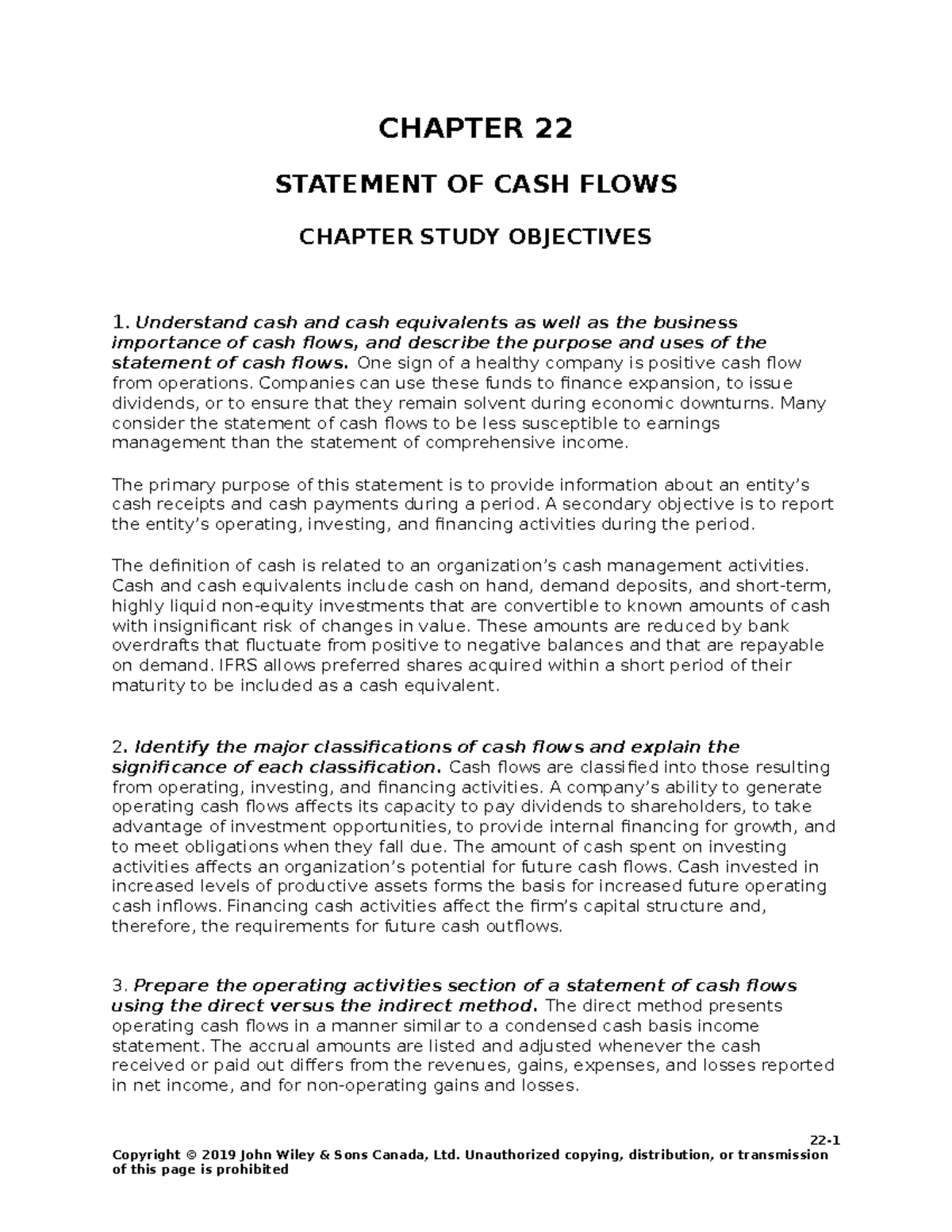 Ch22 Test Bank: Statement of Cash Flows in Intermediate Accounting ...