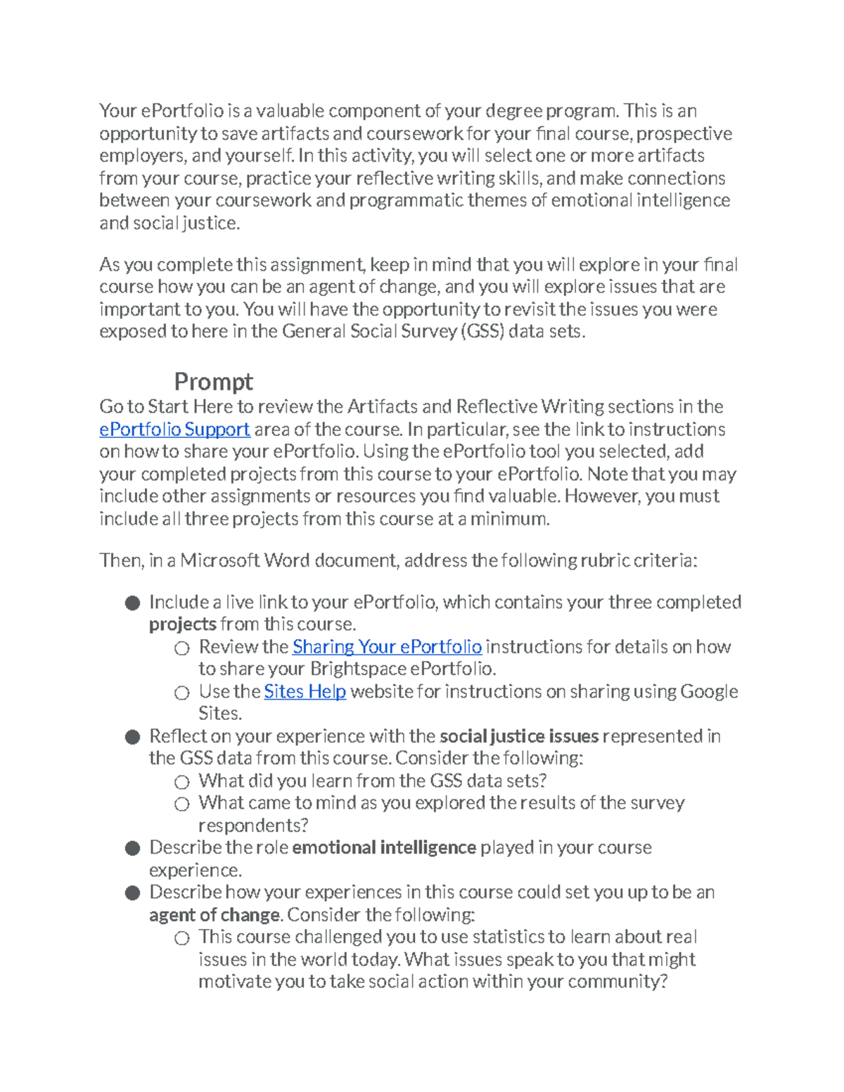 Module 8: ePortfolio Instructions and Reflective Writing Guide - Studocu