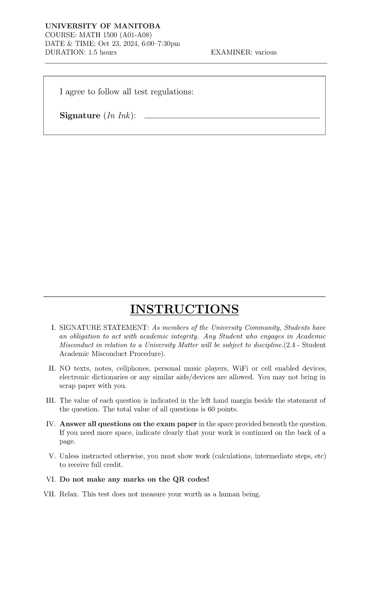 MATH 1500 Midterm Exam Solutions - Oct 23, 2024 - Studocu