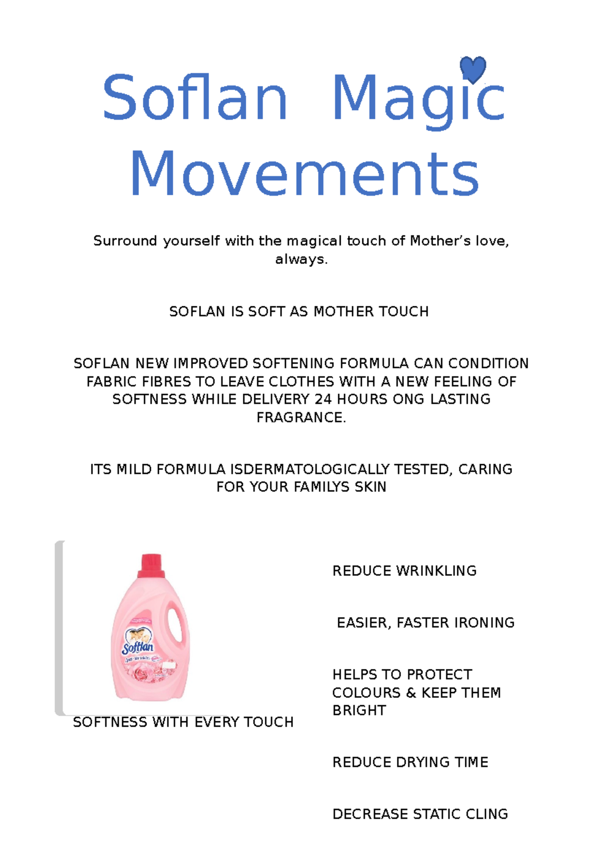 Soflan Fabric Softener: Touch of Love & Freshness Unveiled - Studocu