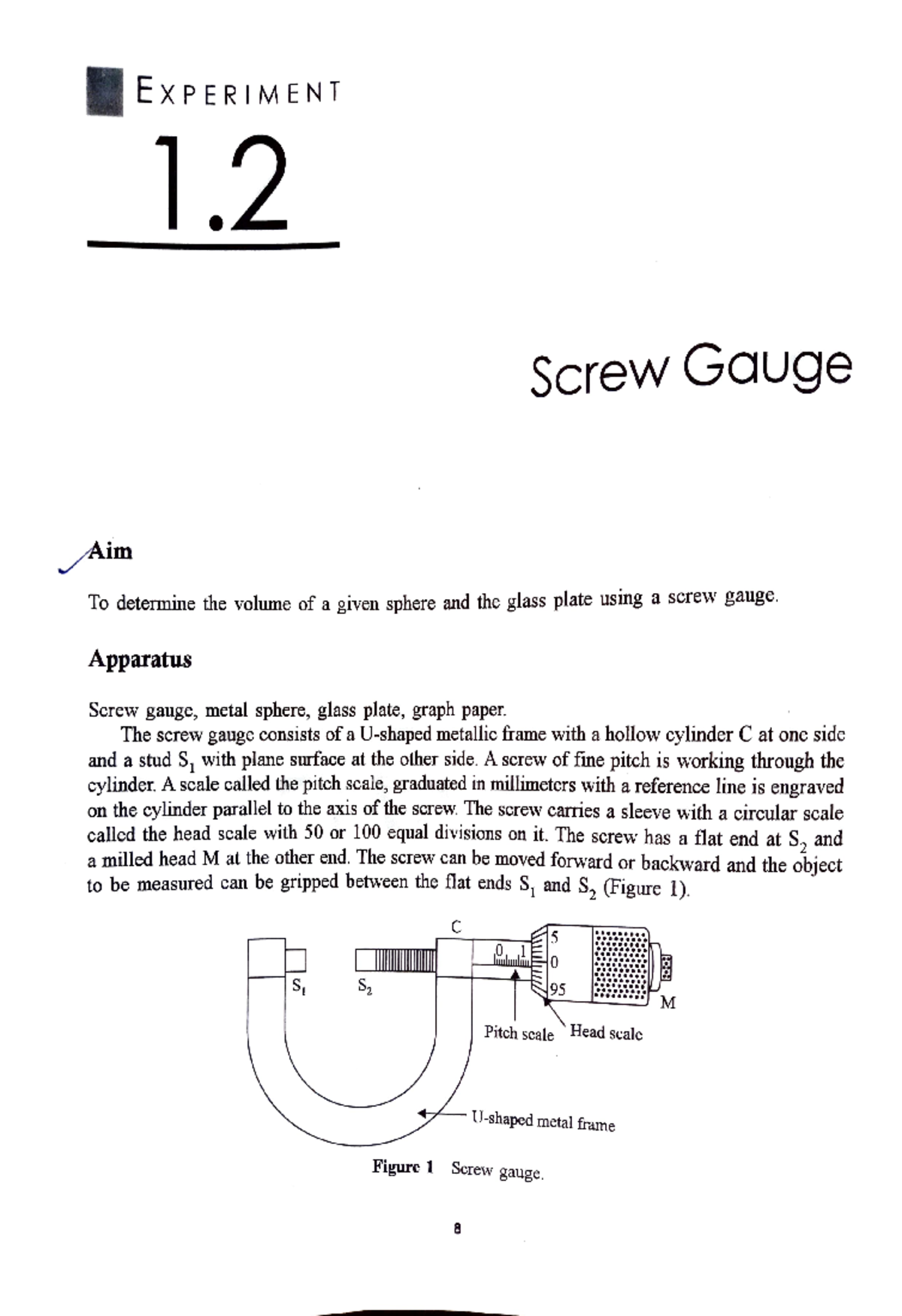 Screw Gauge Experiments: Volume Measurement of Sphere & Glass Plate ...