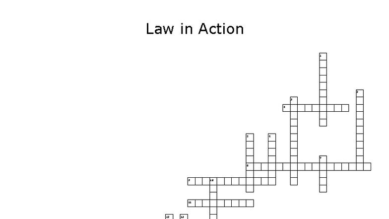 Law in Action: Crossword Puzzle for Legal Terms - Studocu