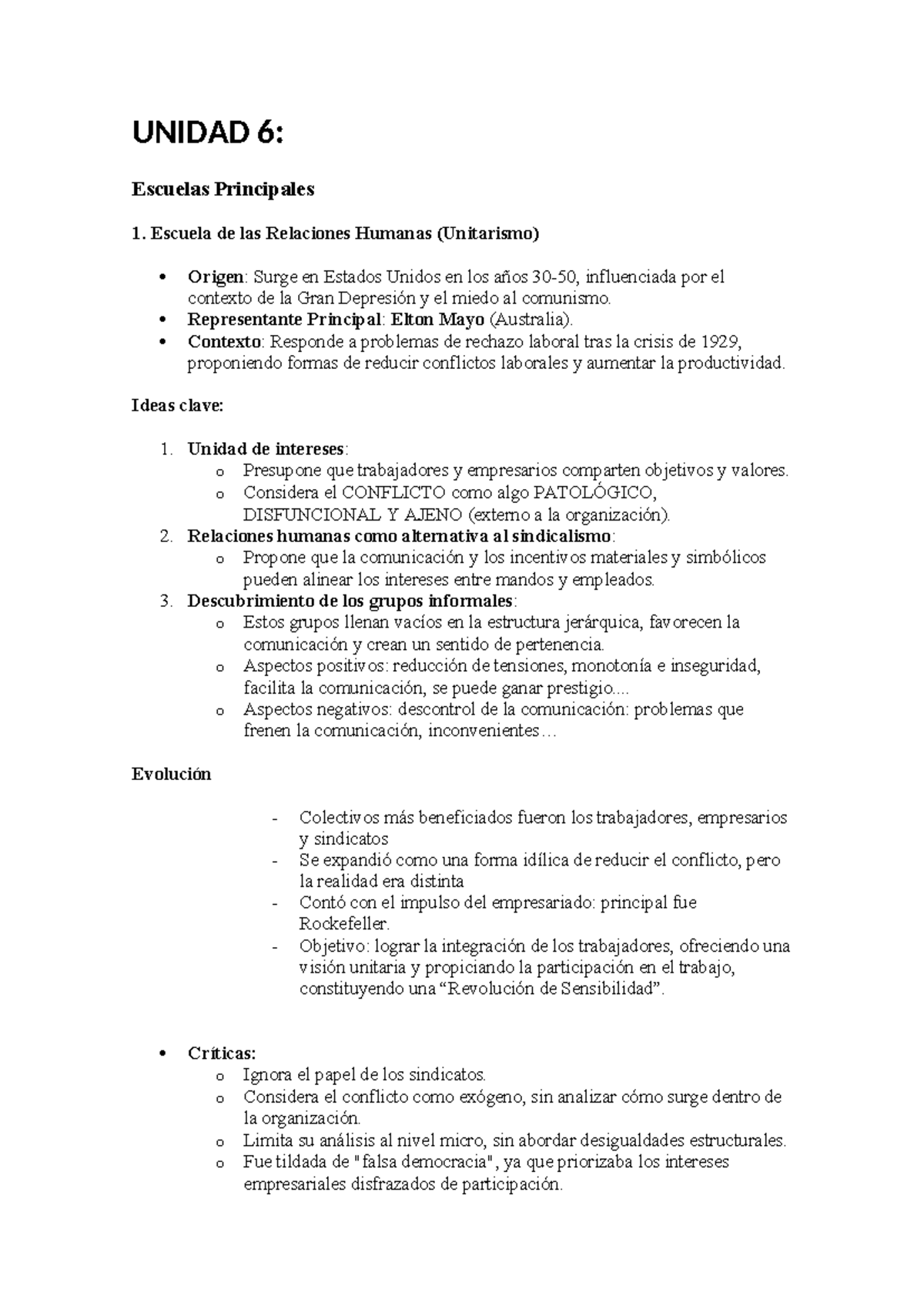 Unidad 6: Escuelas Principales en Sociología - Unitarismo y Pluralismo ...