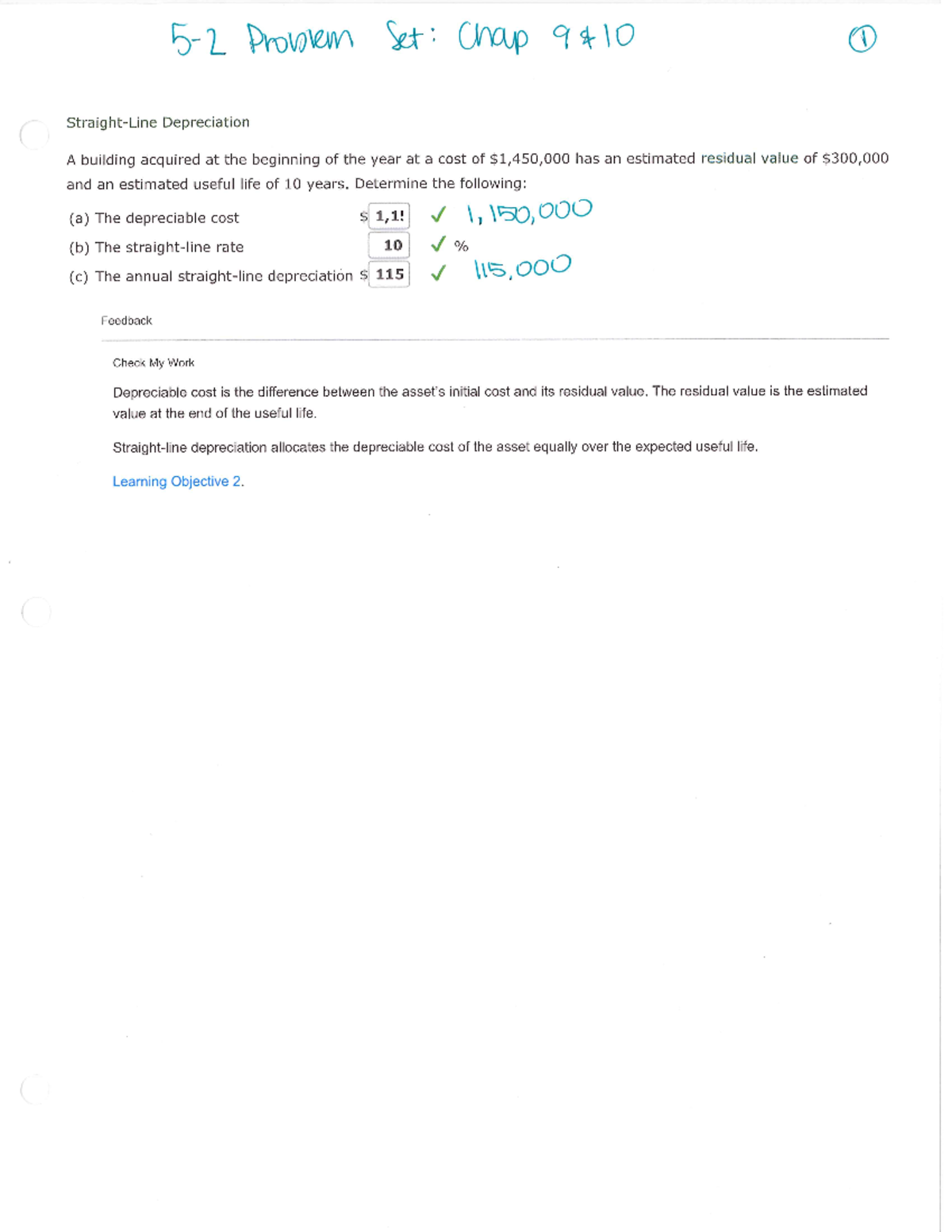 5-2 Problem Set-Chapters 9 & 10 - Problem Set: Chap 9 4 10 V ...