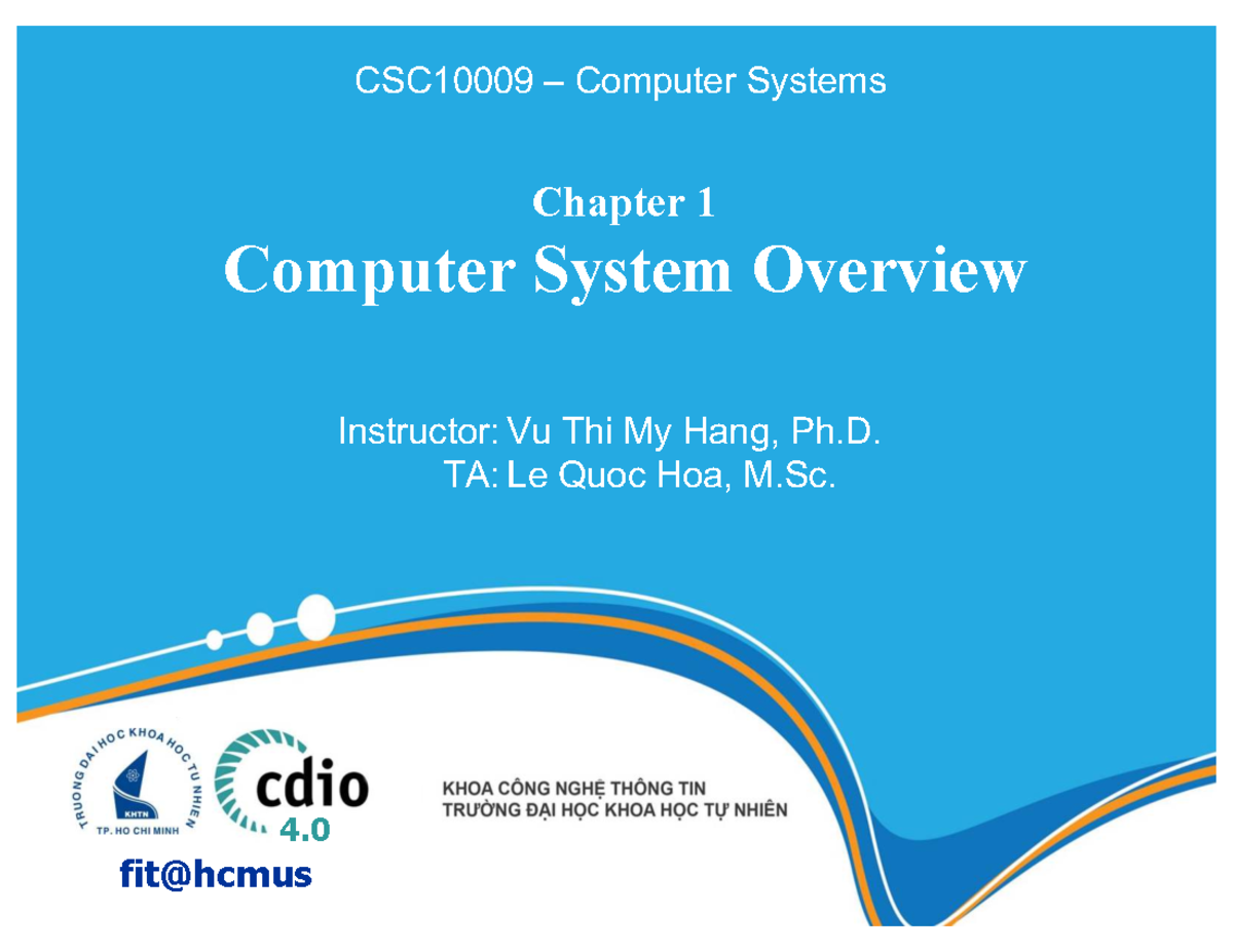 CS101: Chapter 1 - Computer System Overview and History - Studocu