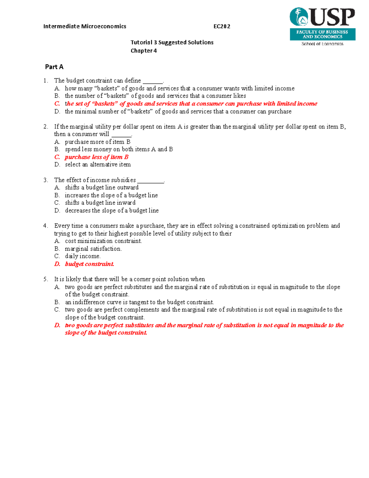 Tutorial 3 Suggested Solutions - Intermediate Microeconomics EC202 ...