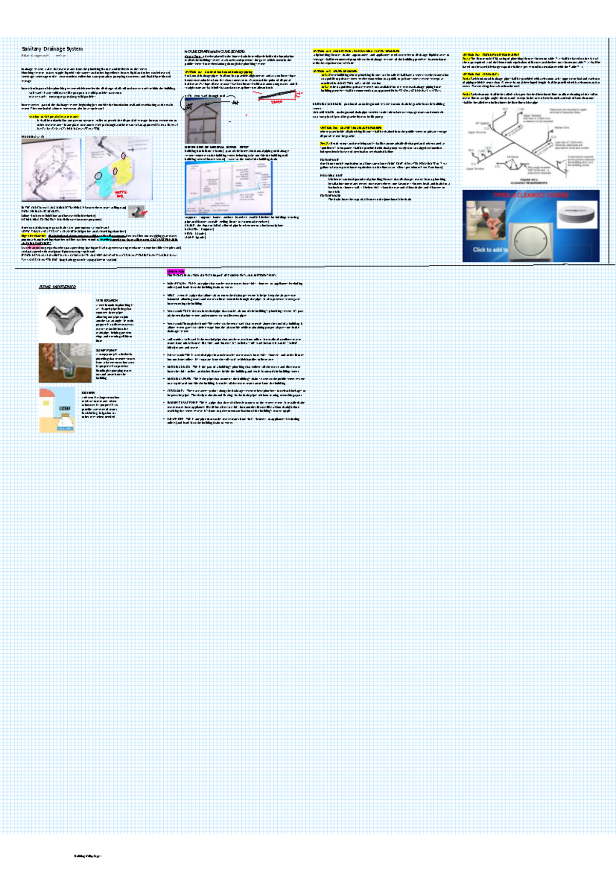 Sanitary Drainage System - Notes for Plumbing 101 - Studocu