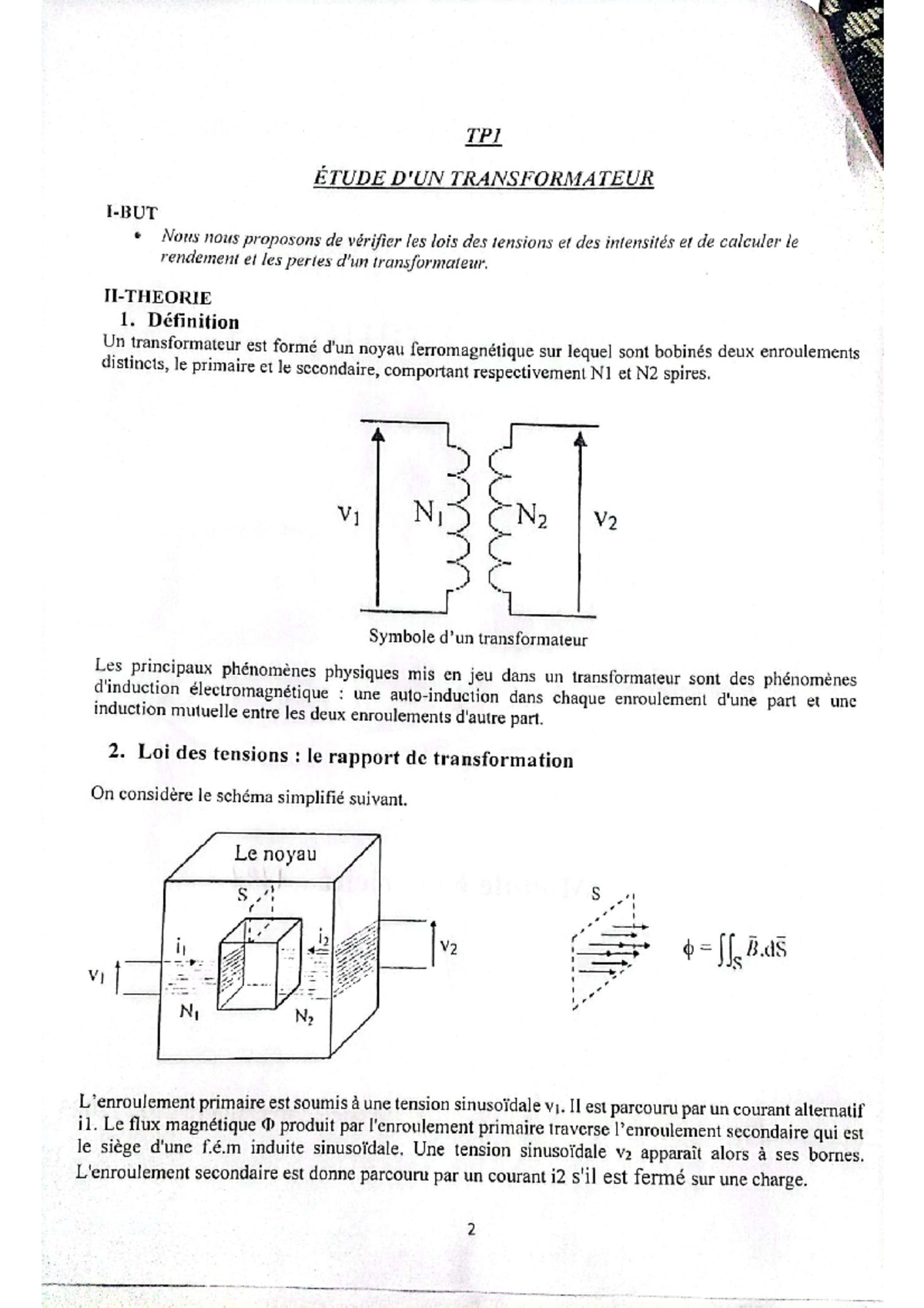 Tp Électricité (p121) - Étude des Transformateurs et Capacités Condensateurs - Studocu