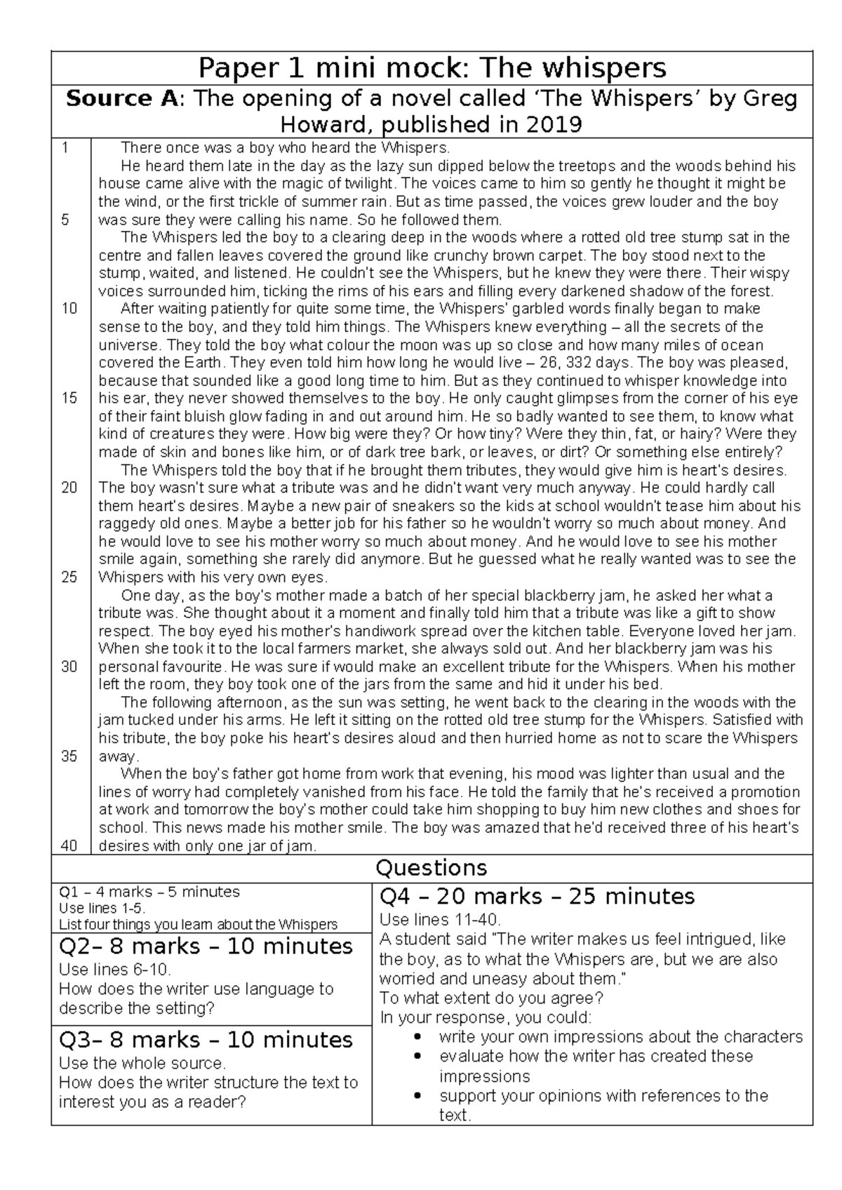 **Modifications for Paper 1 mini mocks SET 2: Exam Preparation Document ...