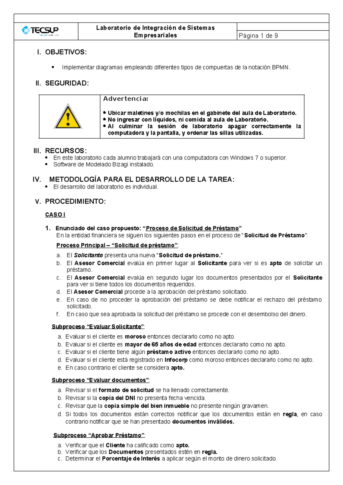 Laboratorio de Integración de Sistemas Empresariales - Práctica BPMN ...